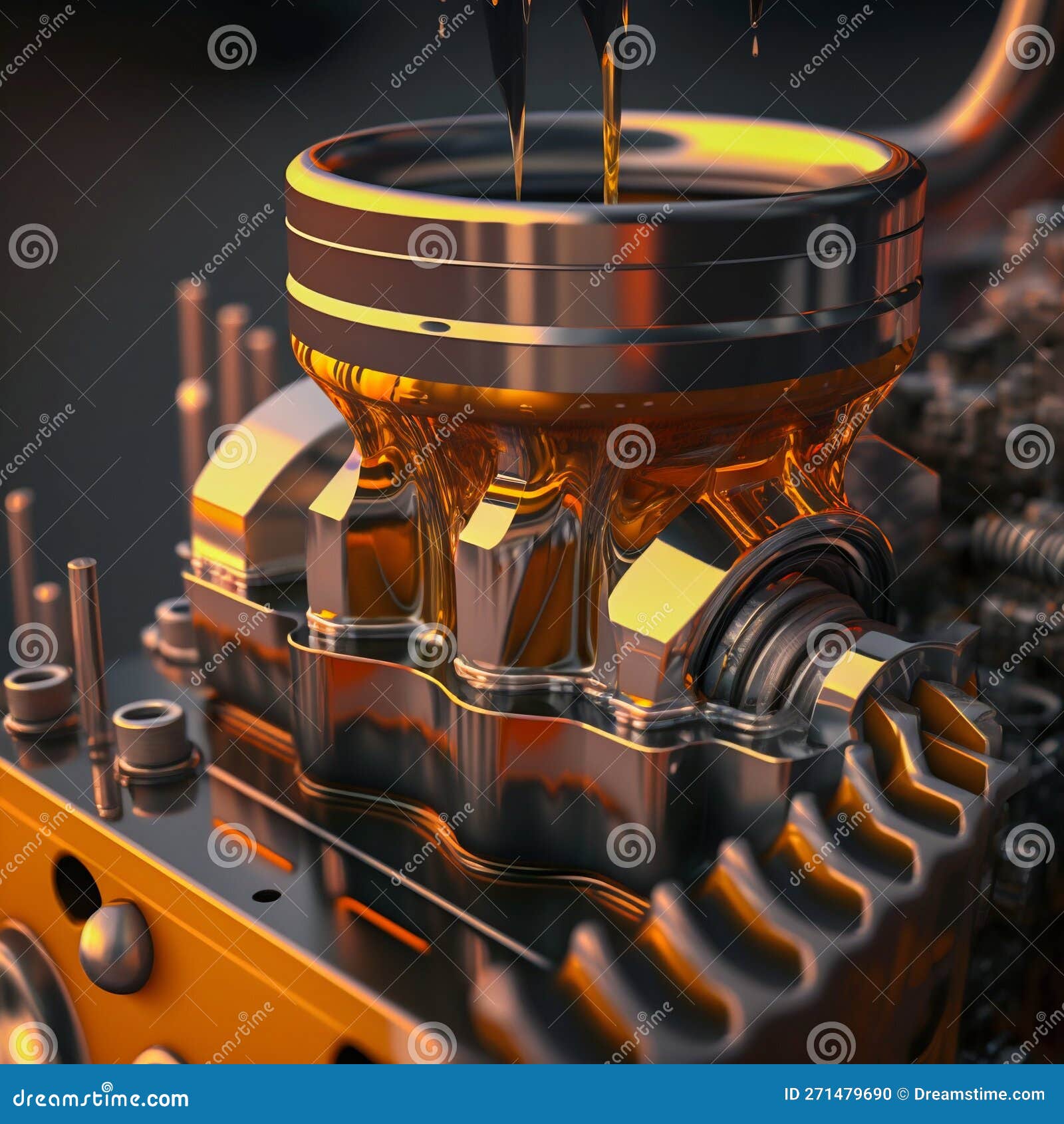 Jet Engine, Close-up View Blades. Engine Blades At The Ends Painted ...