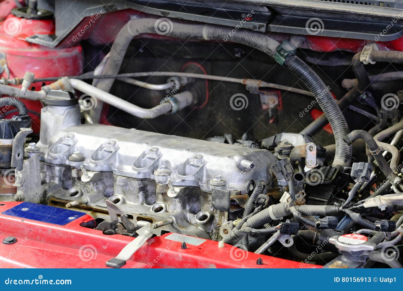 Car engine compartment stock image. Image of automobile - 80156913