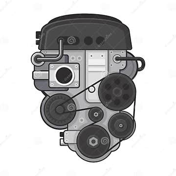 Car Engine Concept on White Background. Vector Stock Vector ...