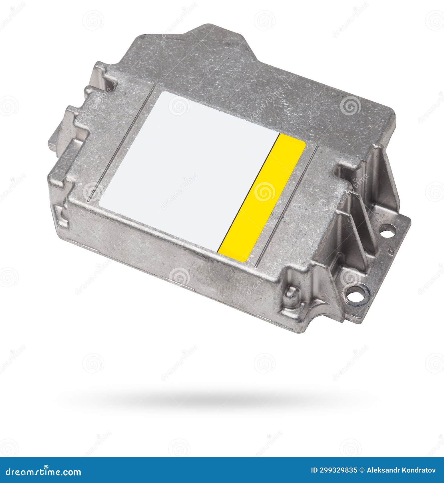 Car Engine Control Unit with Metal Elements on a White Isolated ...