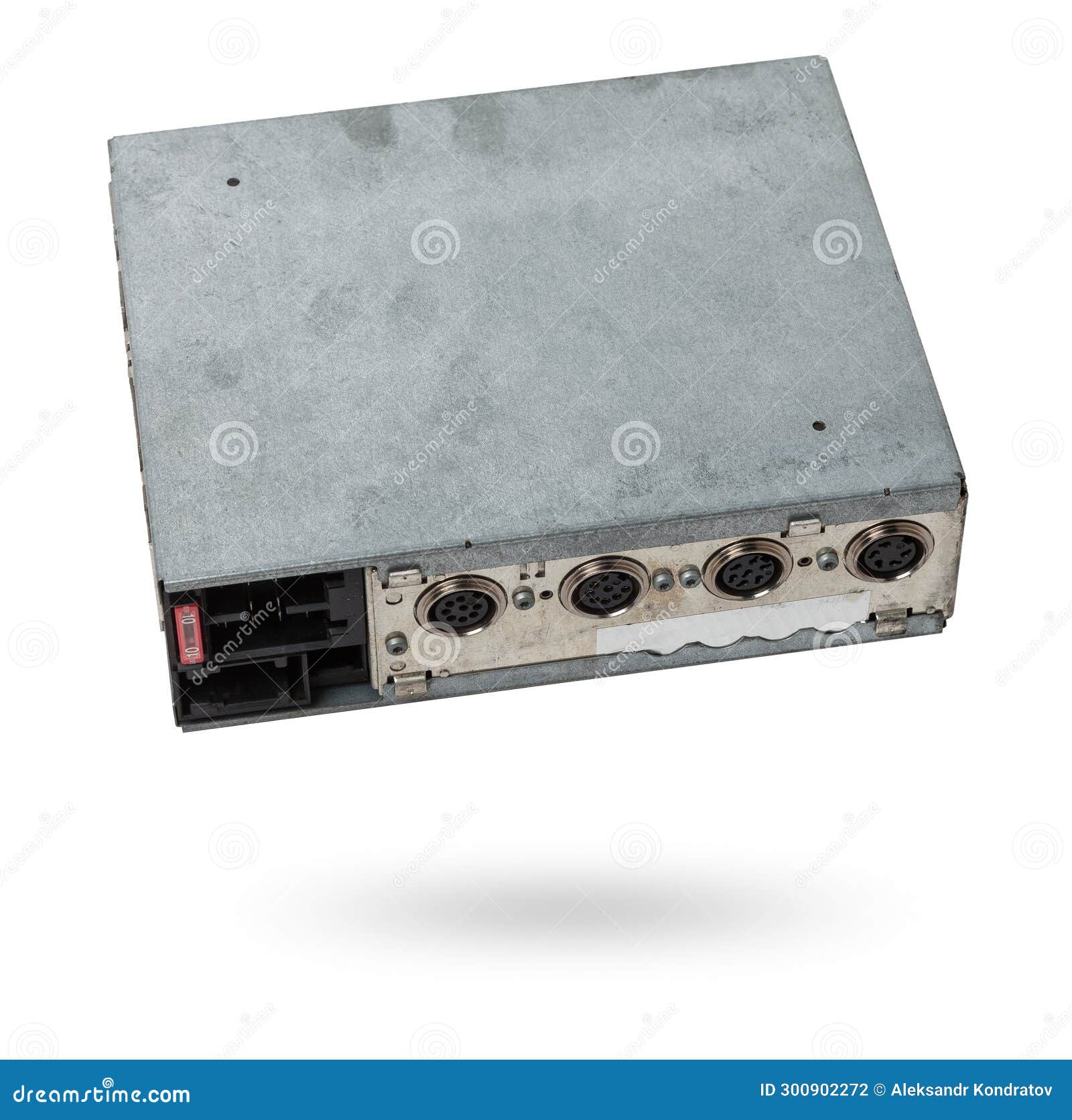 Car Engine Control Unit with Metal Elements on a White Isolated ...