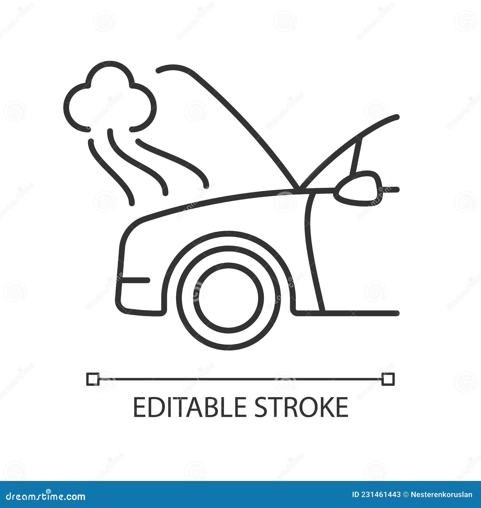 Engine Overheating Control. Coolant Warning Light In Car Dashboard ...