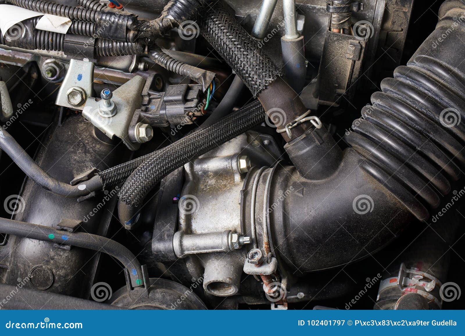 Car Engine Detail stock image. Image of manifold, petrol - 102401797