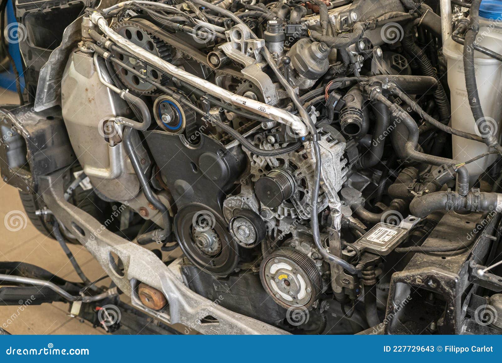 Car Engine Disassembled for Maintenance Stock Image - Image of motor ...