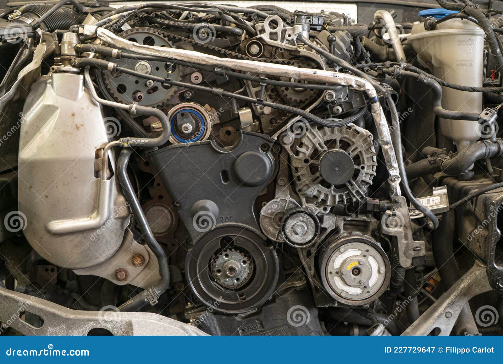 Car Engine Disassembled for Maintenance 2 Stock Image - Image of ...