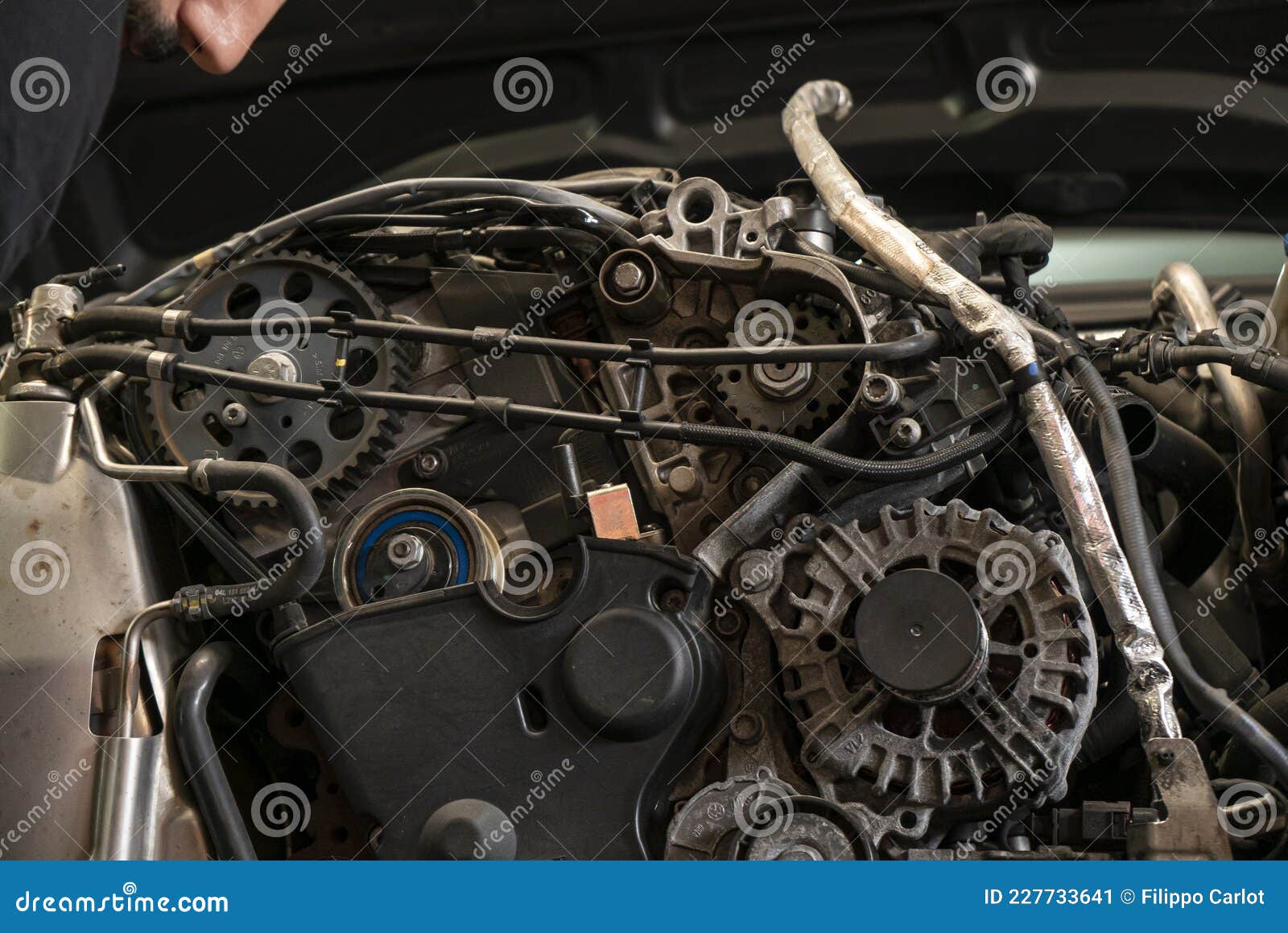 Car Engine Disassembled for Maintenance 3 Stock Image - Image of ...