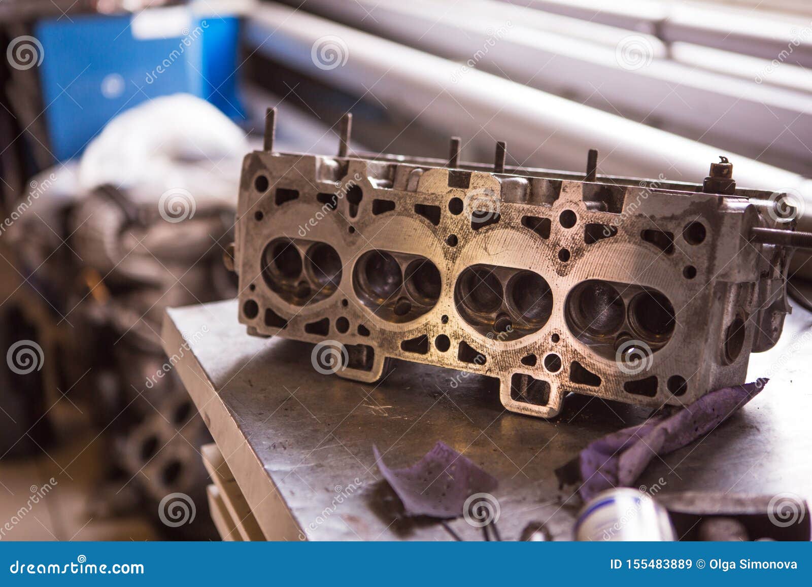 Car Engine Disassembled Separately from the Machine. Stock Image ...