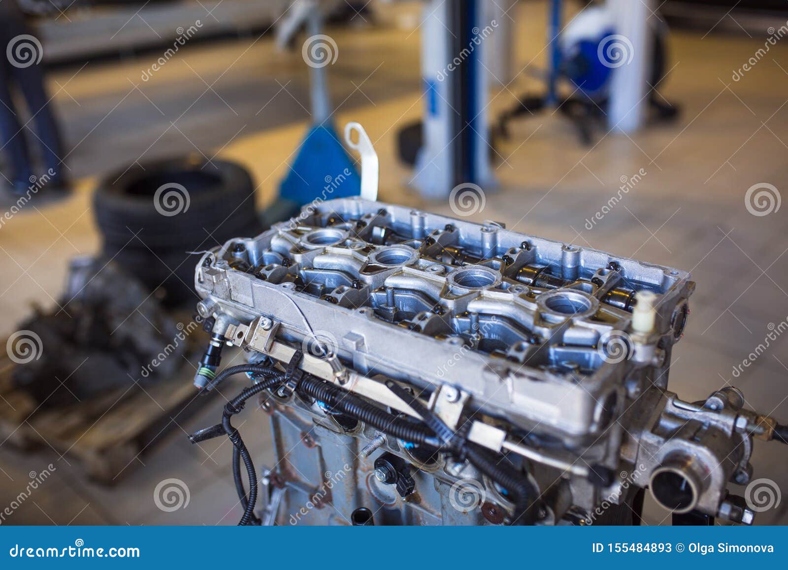 Car Engine Disassembled Separately from the Machine. Stock Image ...