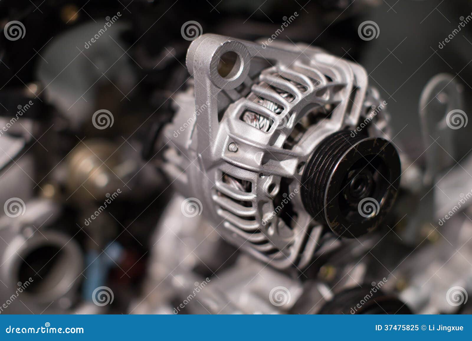 Dismantled Car Engine Under Bonnet With Dirty Details Stock Image ...
