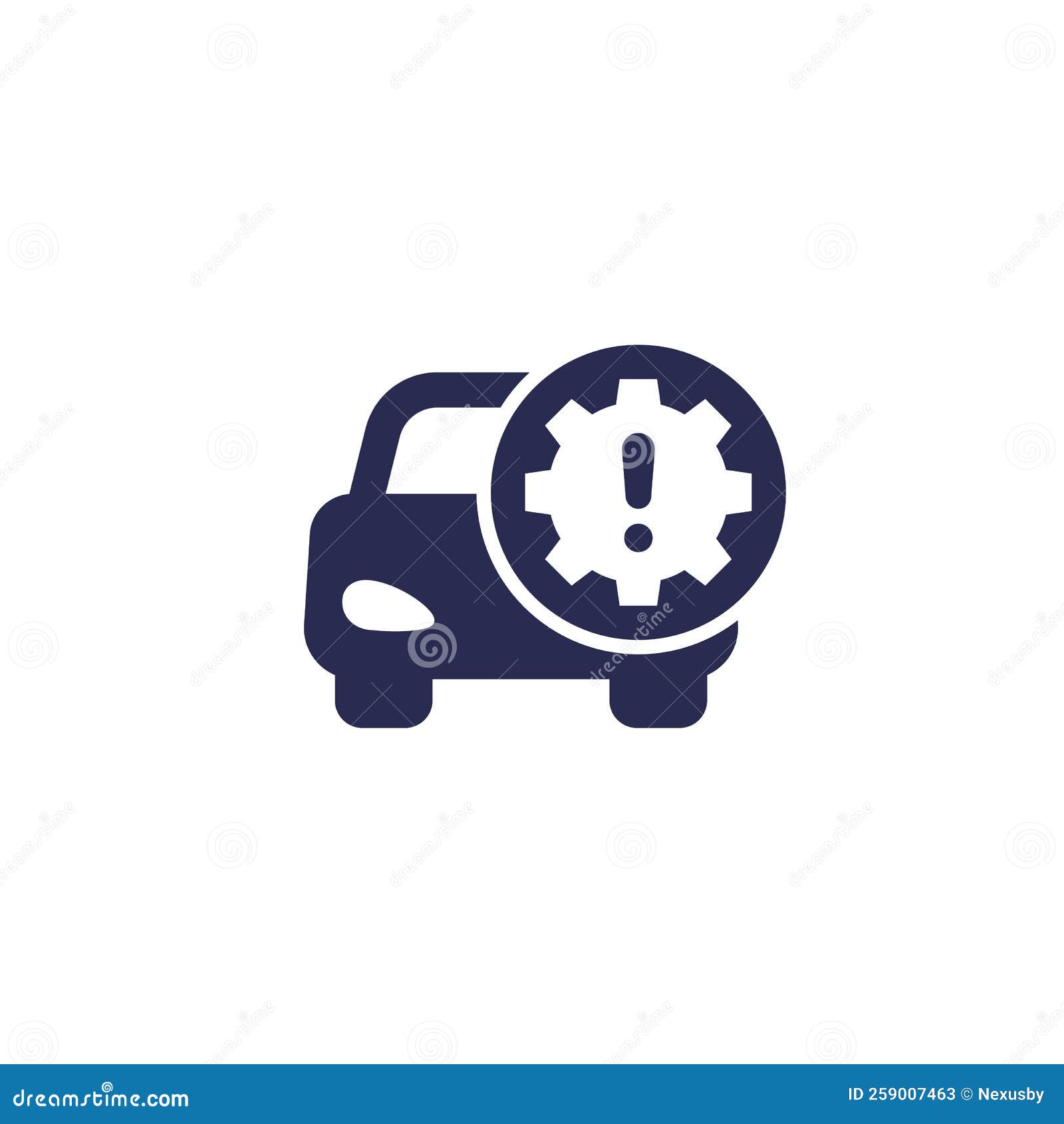 Car Engine Error Icon on White Stock Vector - Illustration of system ...