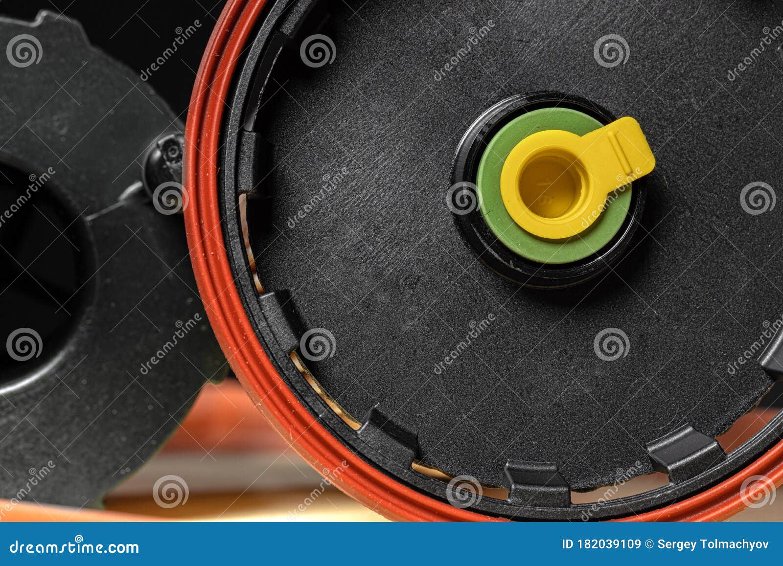 Car Engine Filter on Dark Background, Close Up. Stock Image - Image of ...