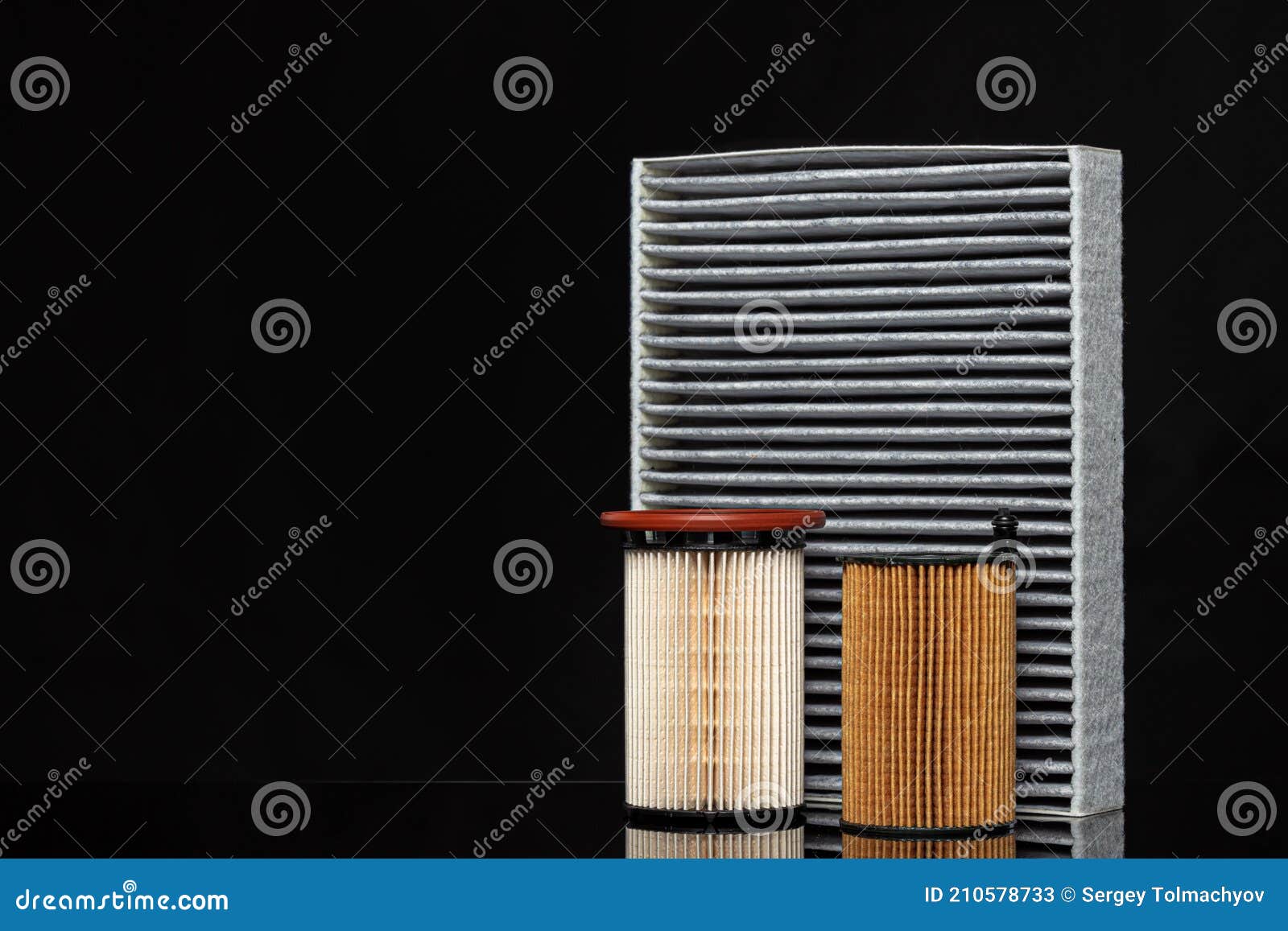 Car Engine Filter on Dark Background, Close Up. Stock Image - Image of ...