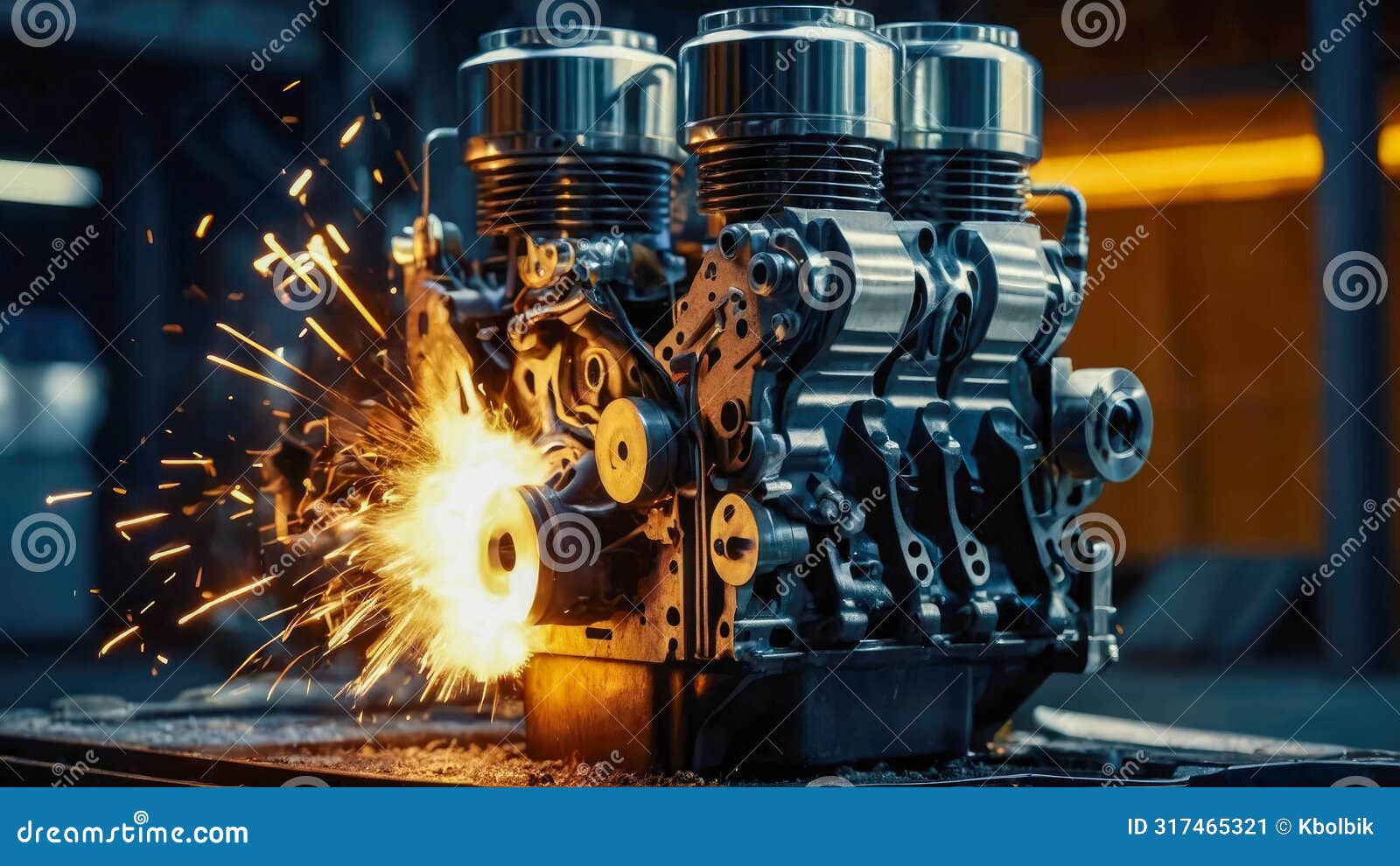 Car Engine on Fire. Close-up Stock Illustration - Illustration of flame ...