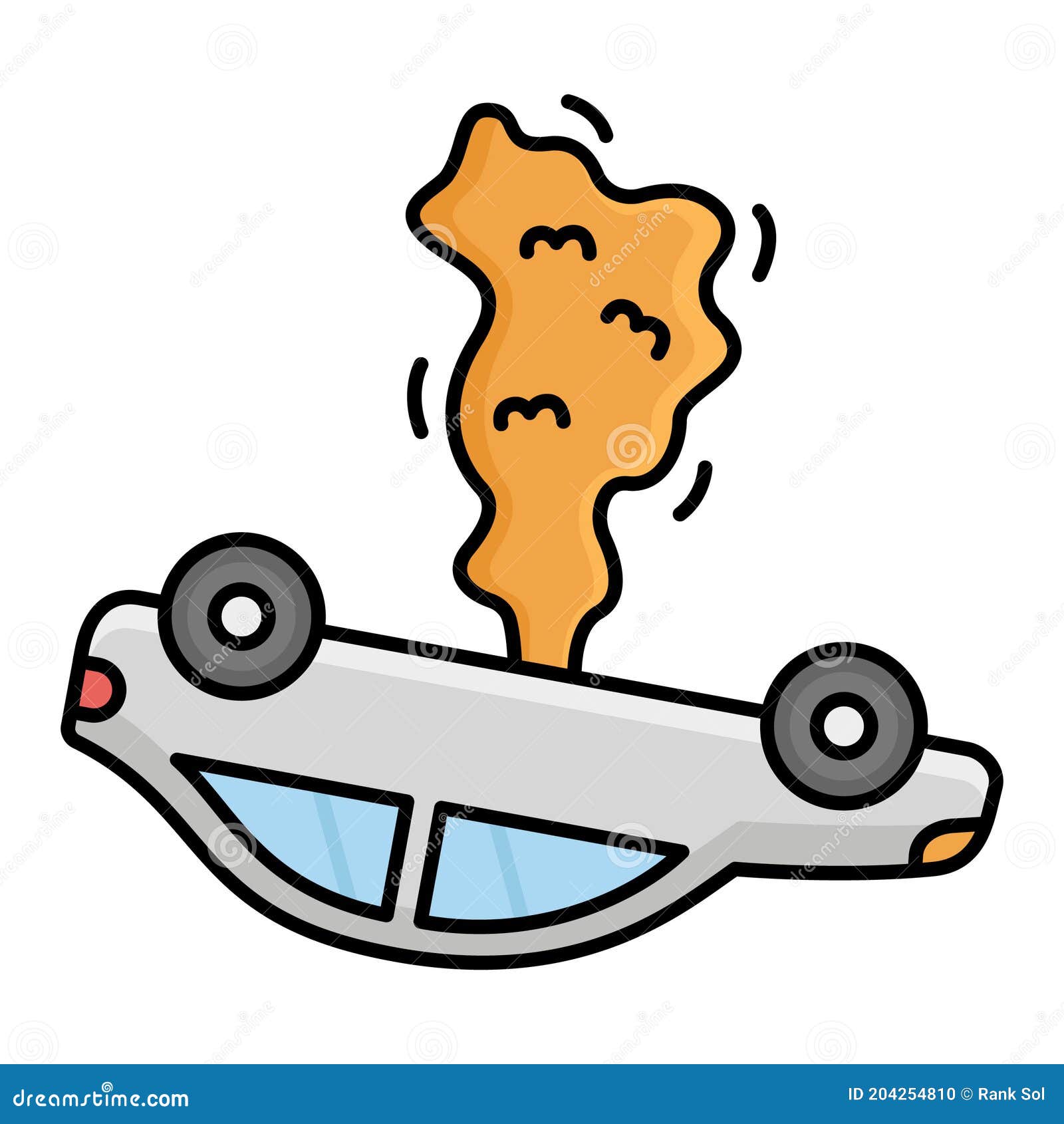 Car Engine Fire Isolated Vector Icon that Can Be Easily Modified or ...