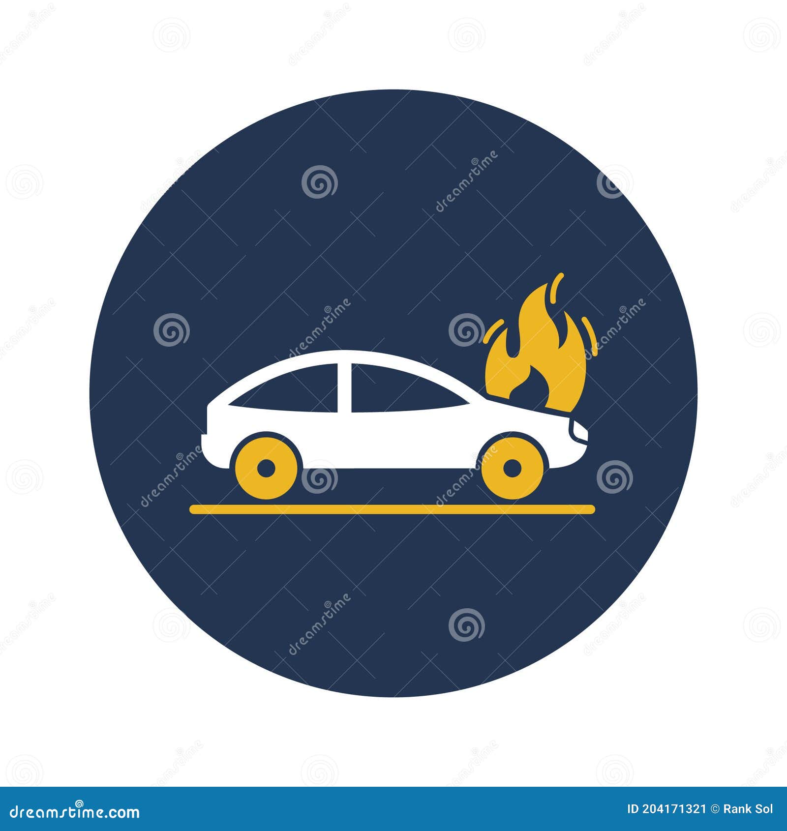 Car Engine Flaming Isolated Vector Icon that Can Be Easily Modified or ...