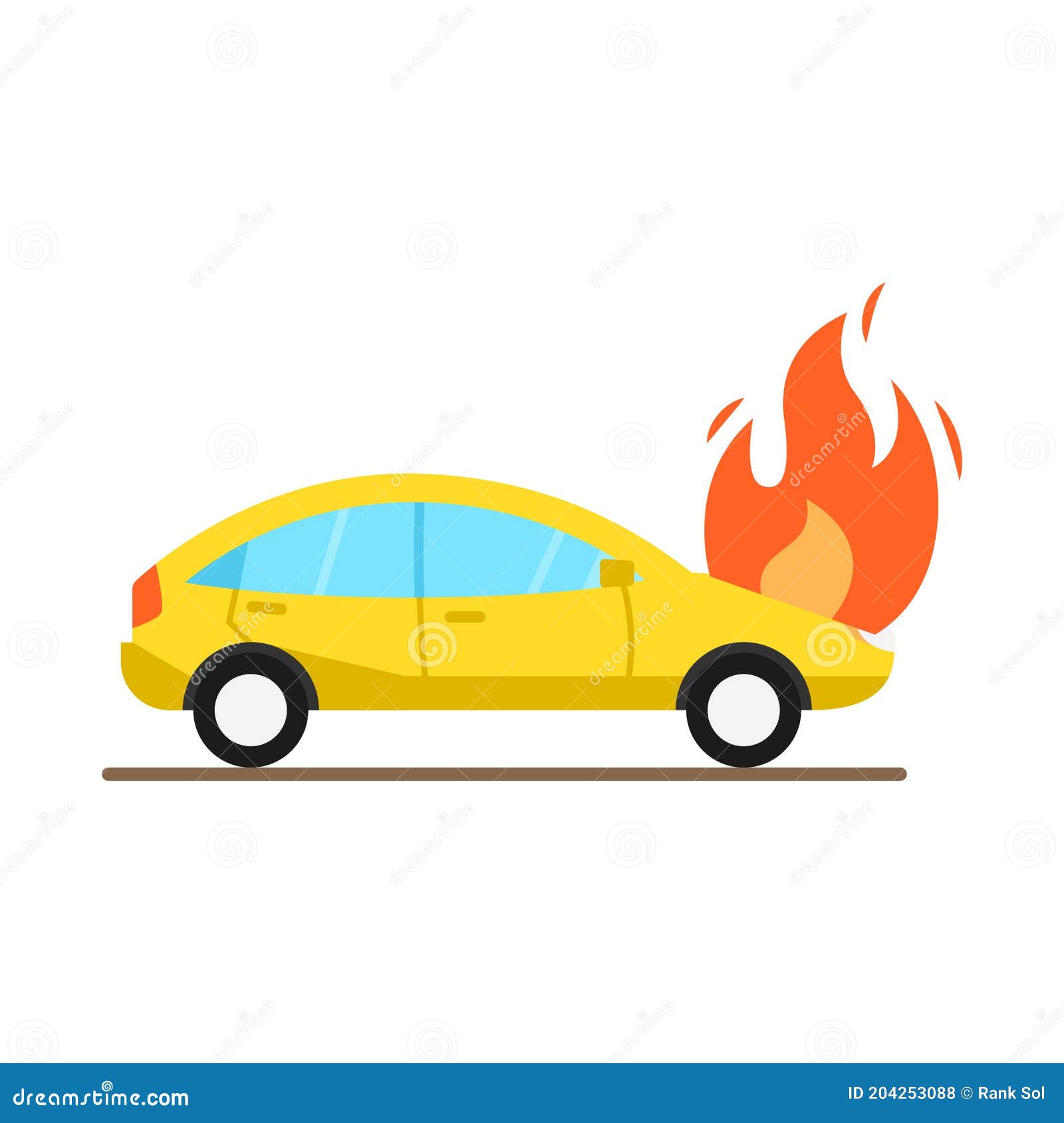 Car Engine Flaming Isolated Vector Icon that Can Be Easily Modified or ...