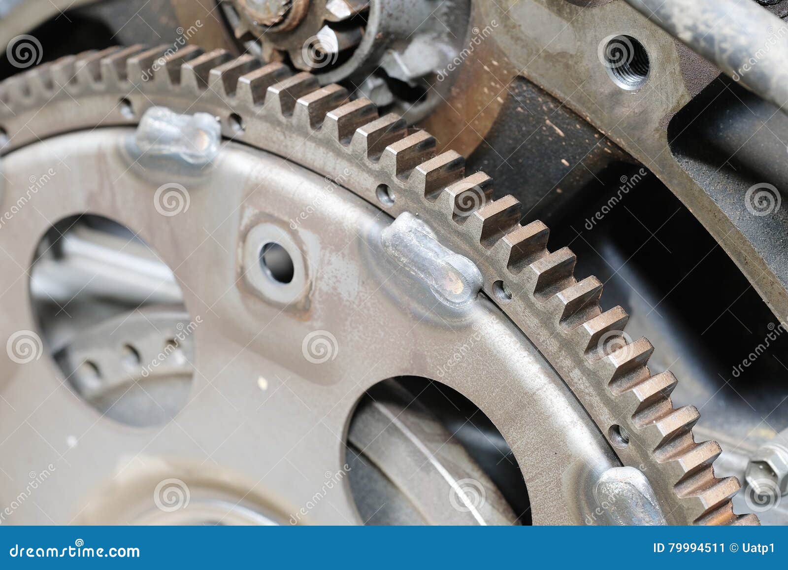Car Engine with Flywheel Plate Stock Image - Image of transportation ...