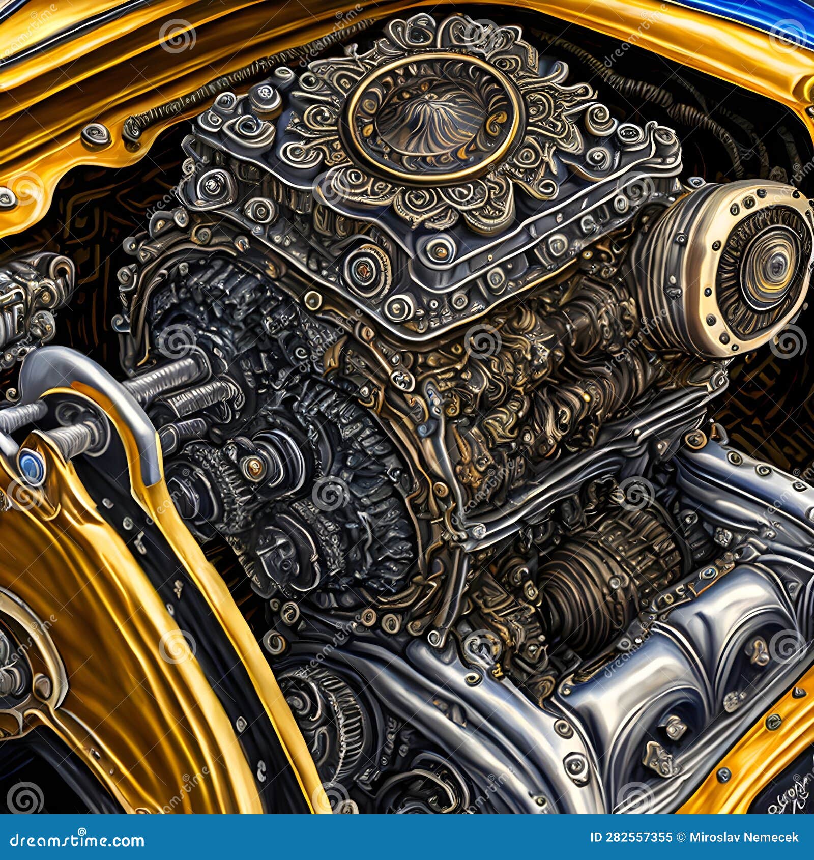 Car Engine Gearbox, Generative AI Illustration Stock Illustration ...