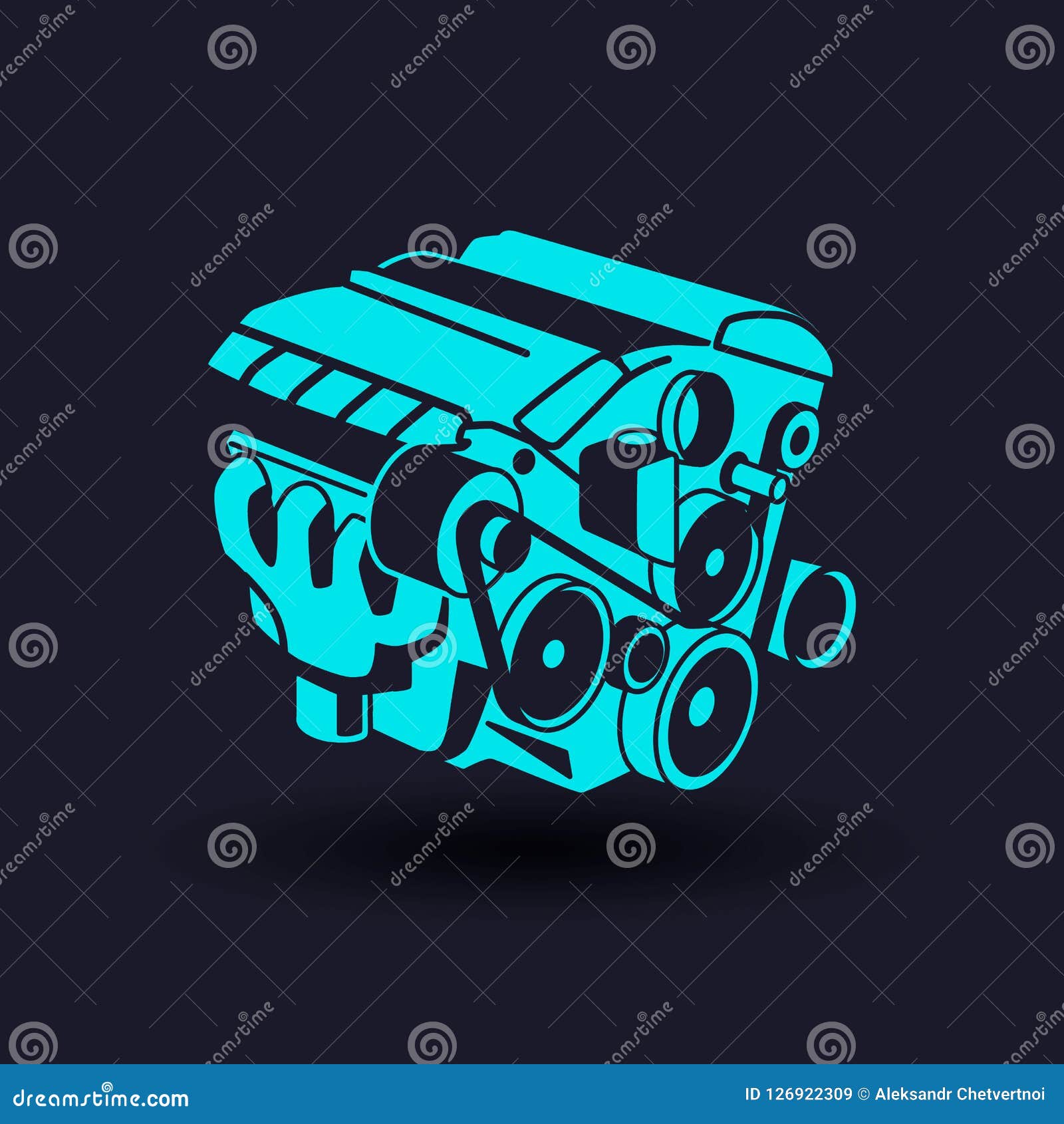 Car Engine Glyph Icon. Motor. Silhouette Symbol. Negative Space. Vector ...