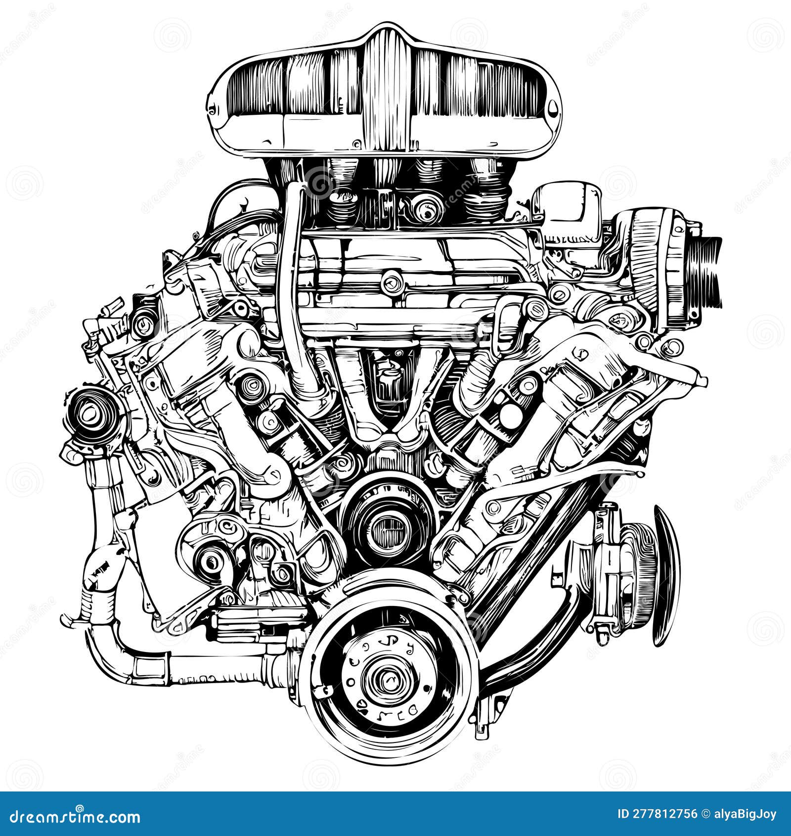 Car Engine Hand Drawn Sketch in Doodle Style Abstraction Vector ...