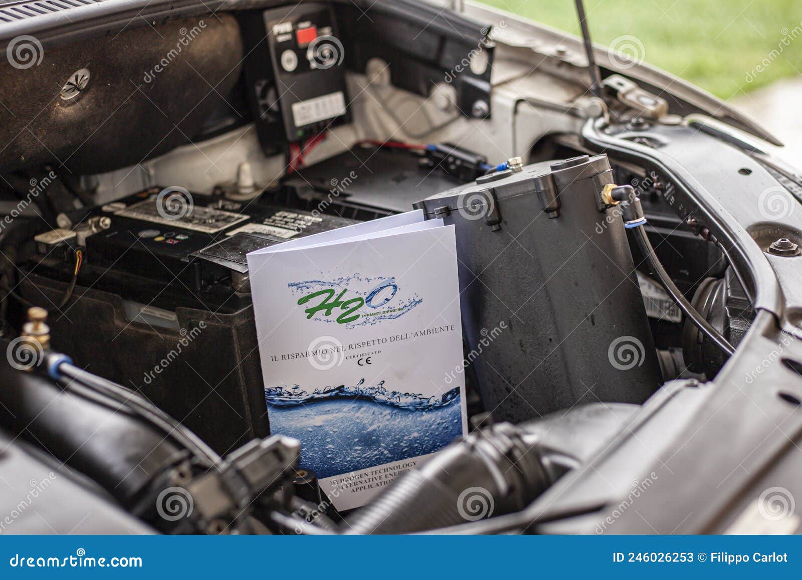 Car engine hydrogen system editorial stock photo. Image of engineering ...