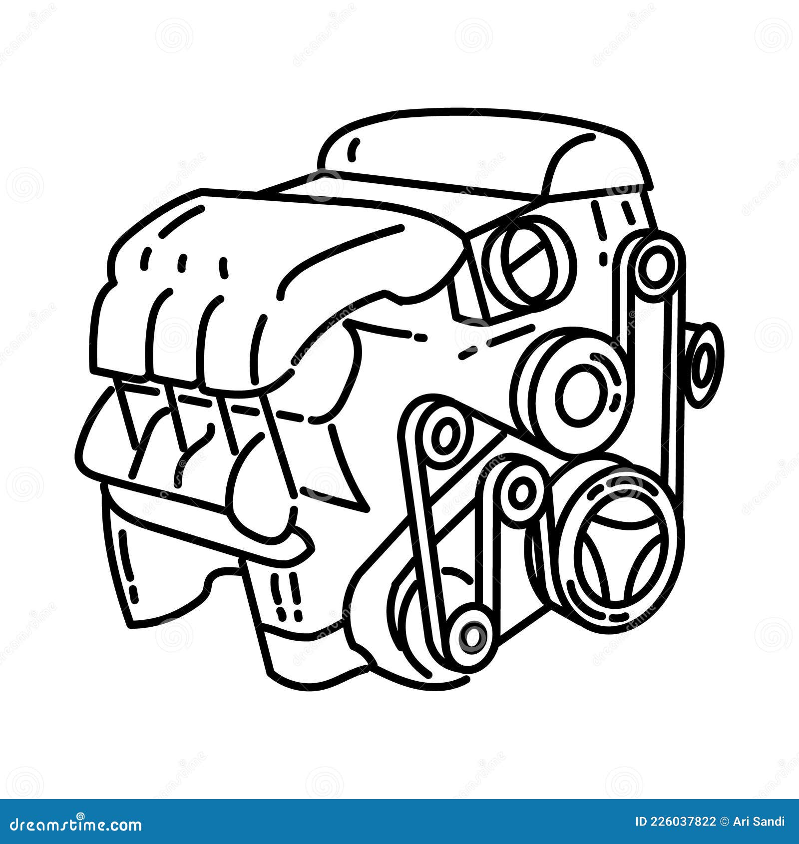Car Engine Icon. Doodle Hand Drawn or Outline Icon Style Stock Vector ...