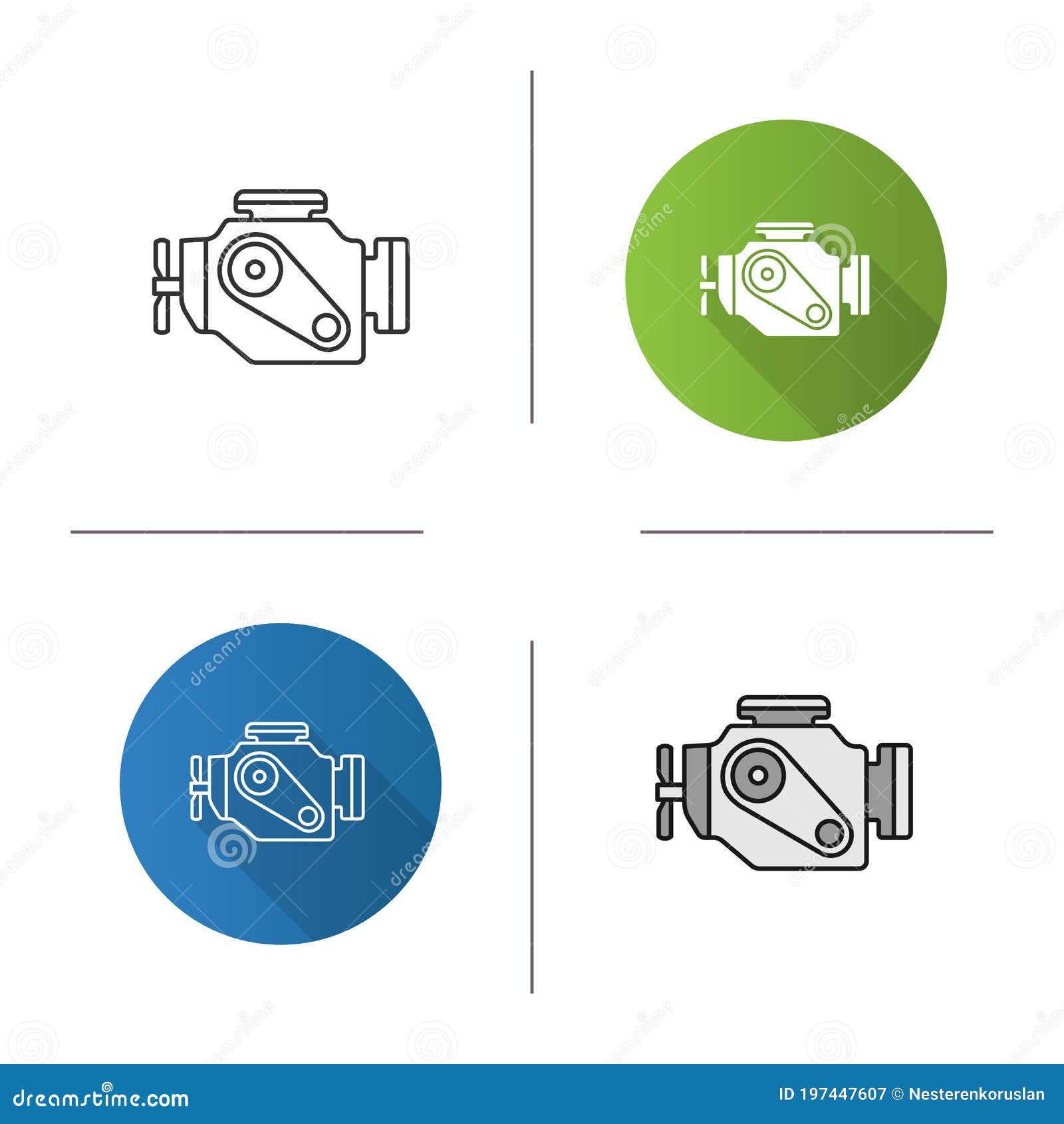 Car engine icon stock vector. Illustration of engineering - 197447607