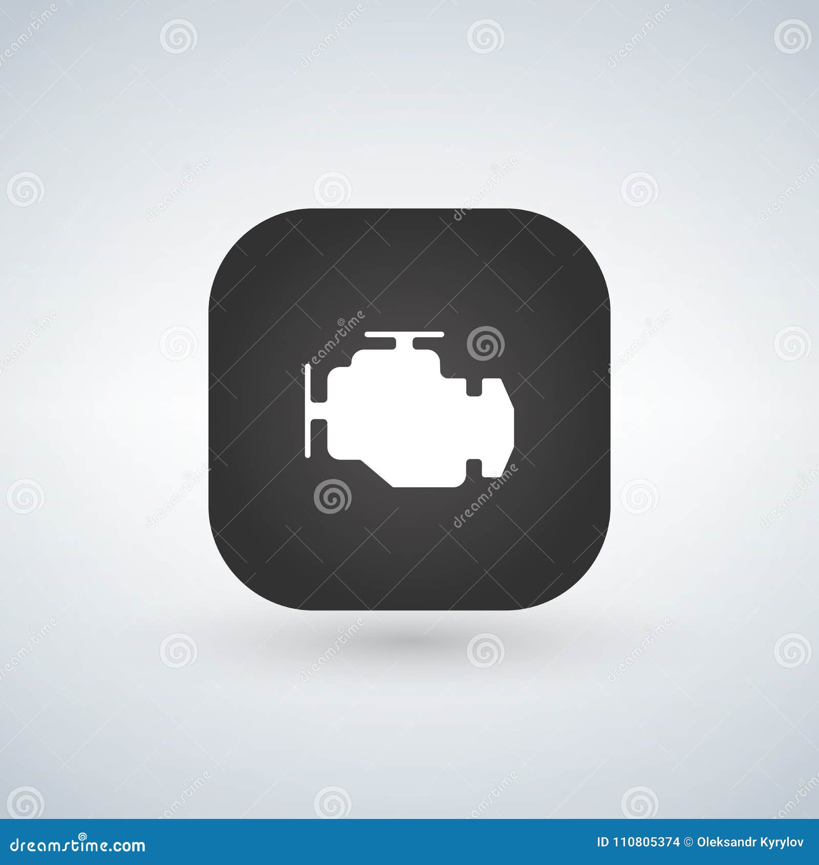 Car Engine Icon Isolated on App Button. Trendy Simple Symbol for Web ...