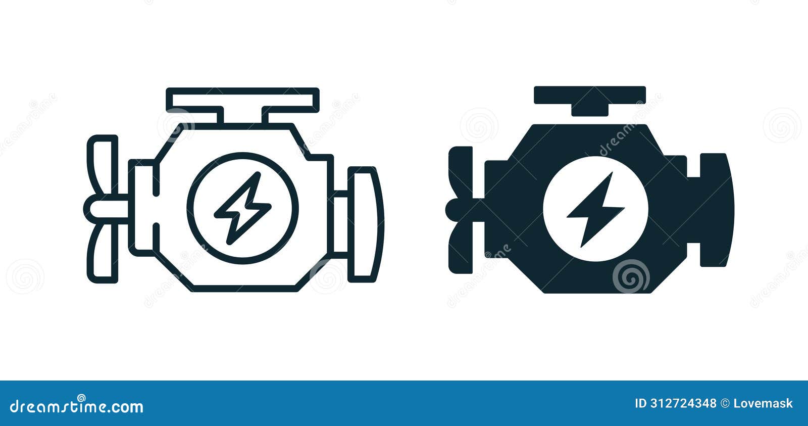Car Engine Icons on White Background. Vector Illustration. Stock ...