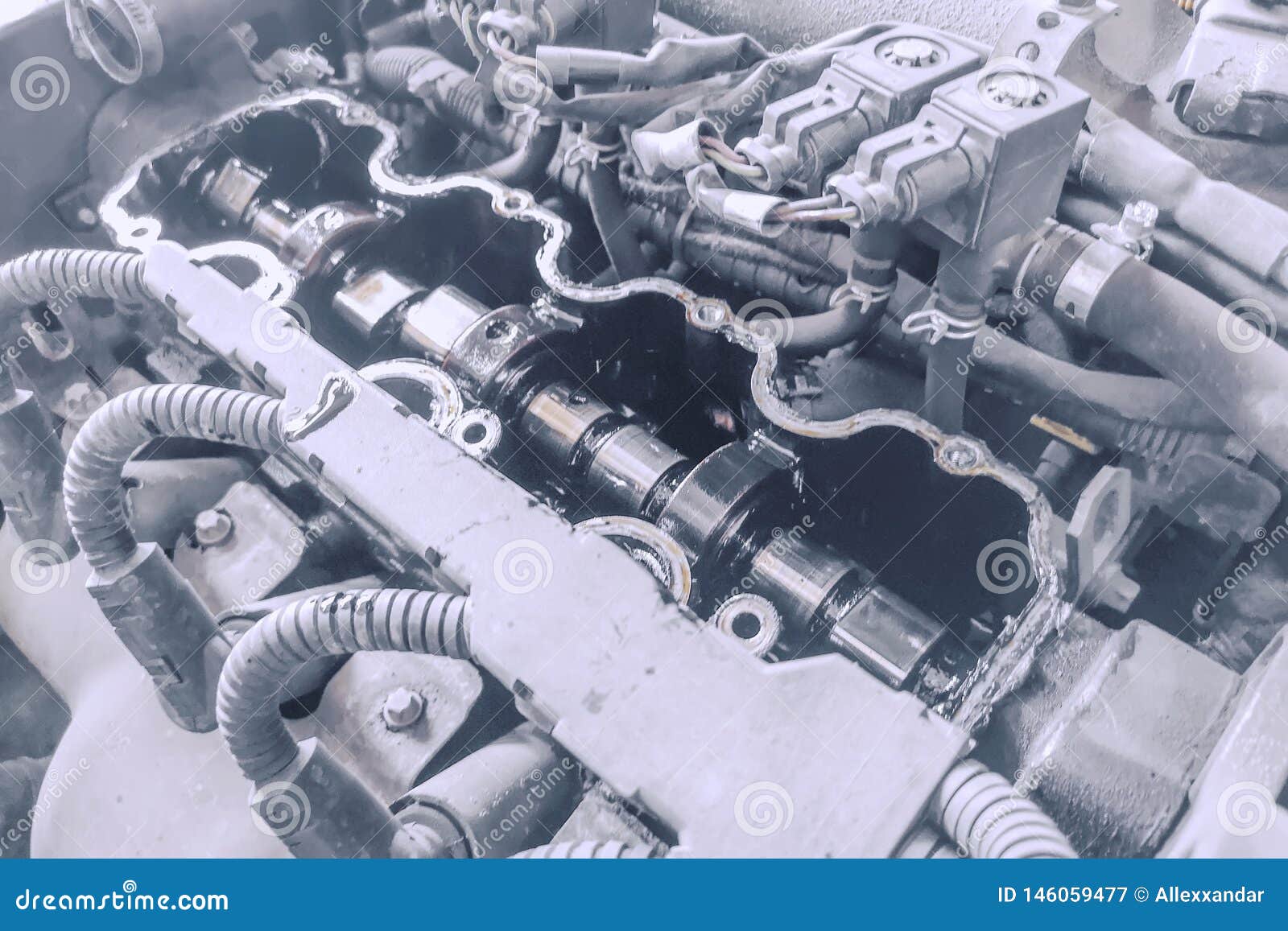 Car Engine Inside View Close Up, Top View of Engine Inside Stock Image ...