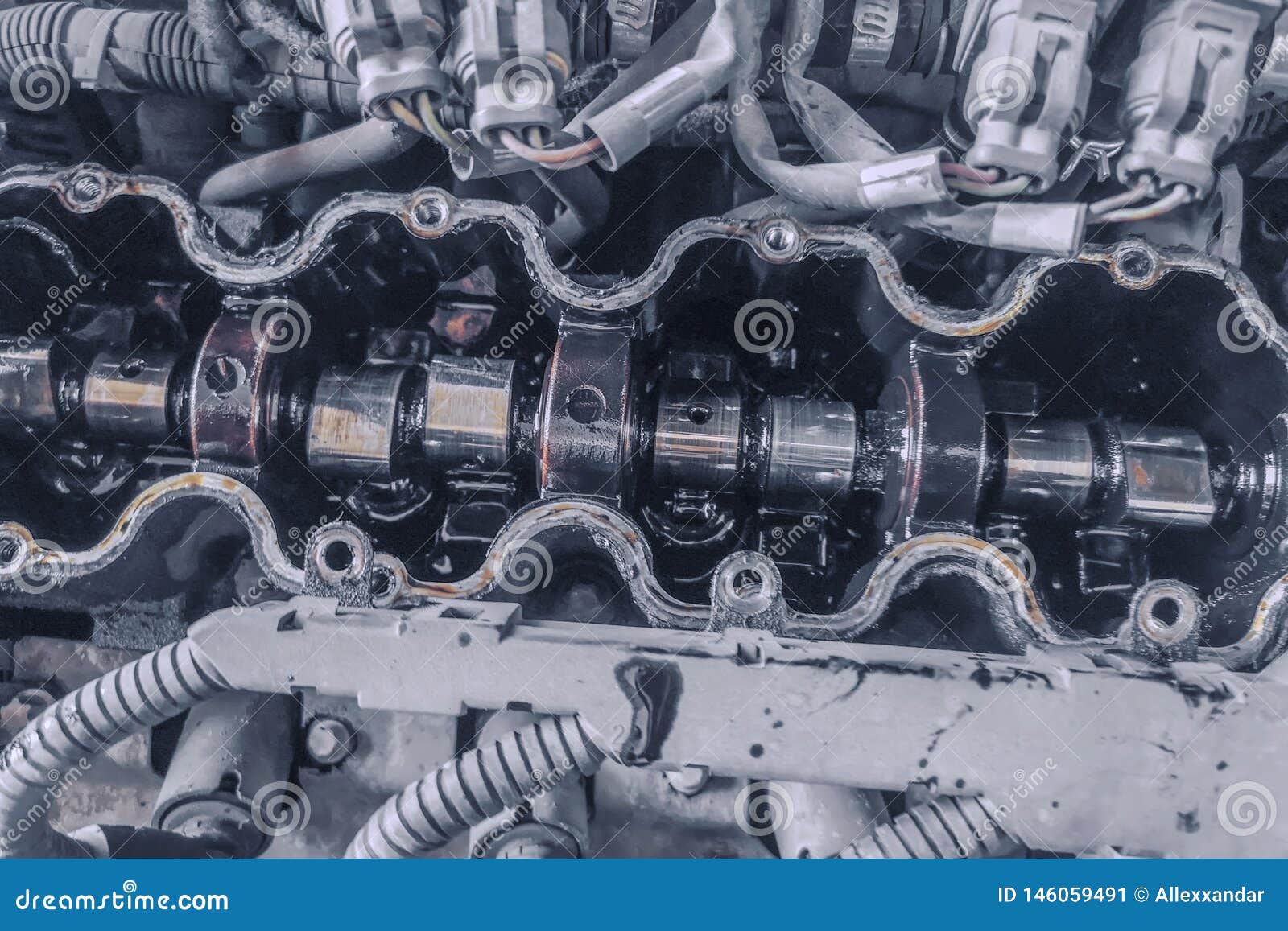 Car Engine Inside View Close Up, Top View of Engine Inside Stock Image ...