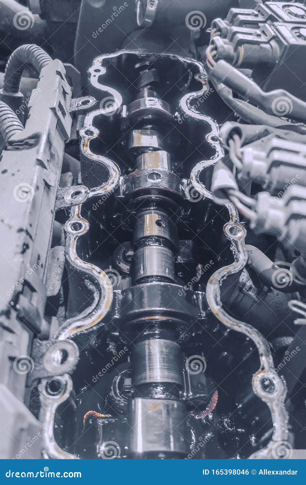 Car Engine Inside View Close Up, Top View of Engine Inside Stock Photo ...