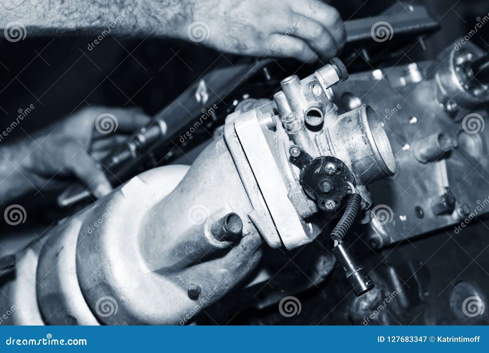 Car Engine Intake Side Receiver Stock Image - Image of intake, motor ...