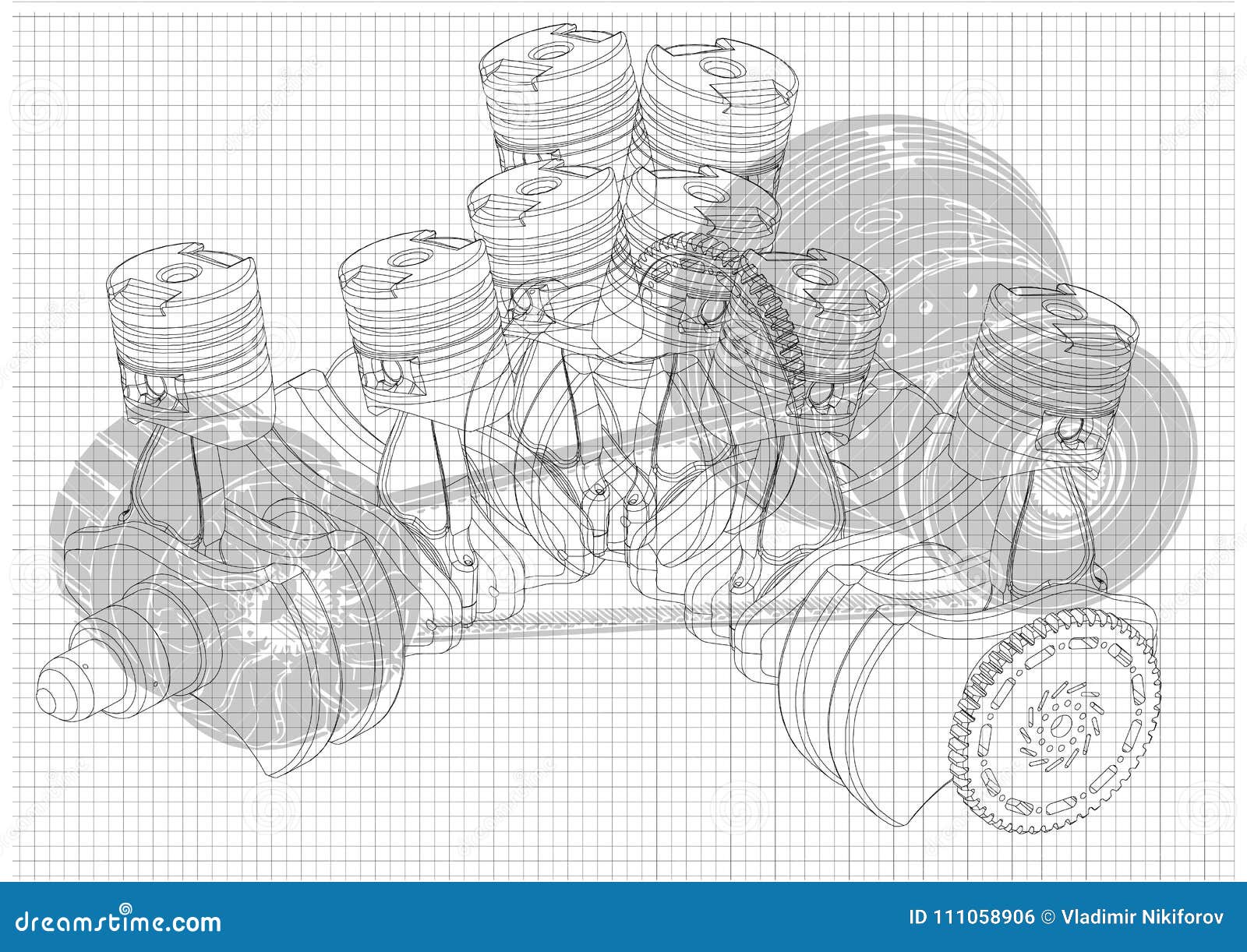 The car engine stock vector. Illustration of abstract - 111058906