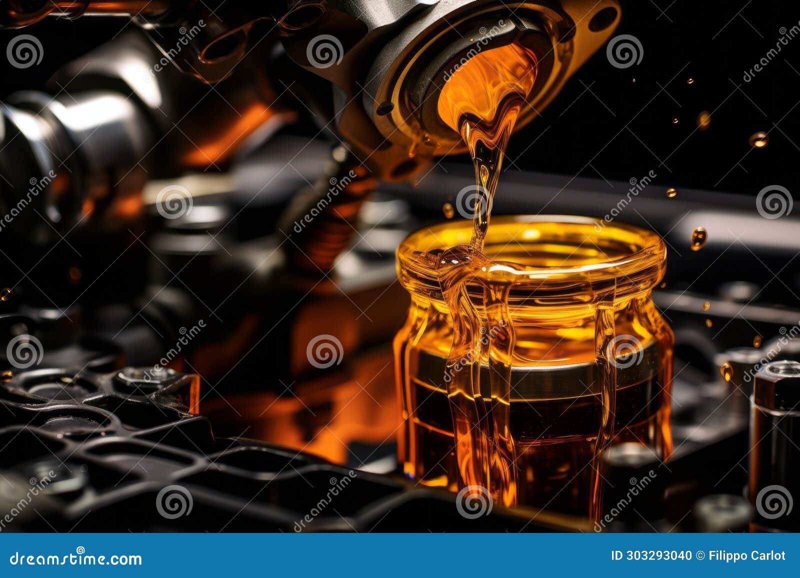 Car Engine Oil Change Service Stock Illustration - Illustration of ...