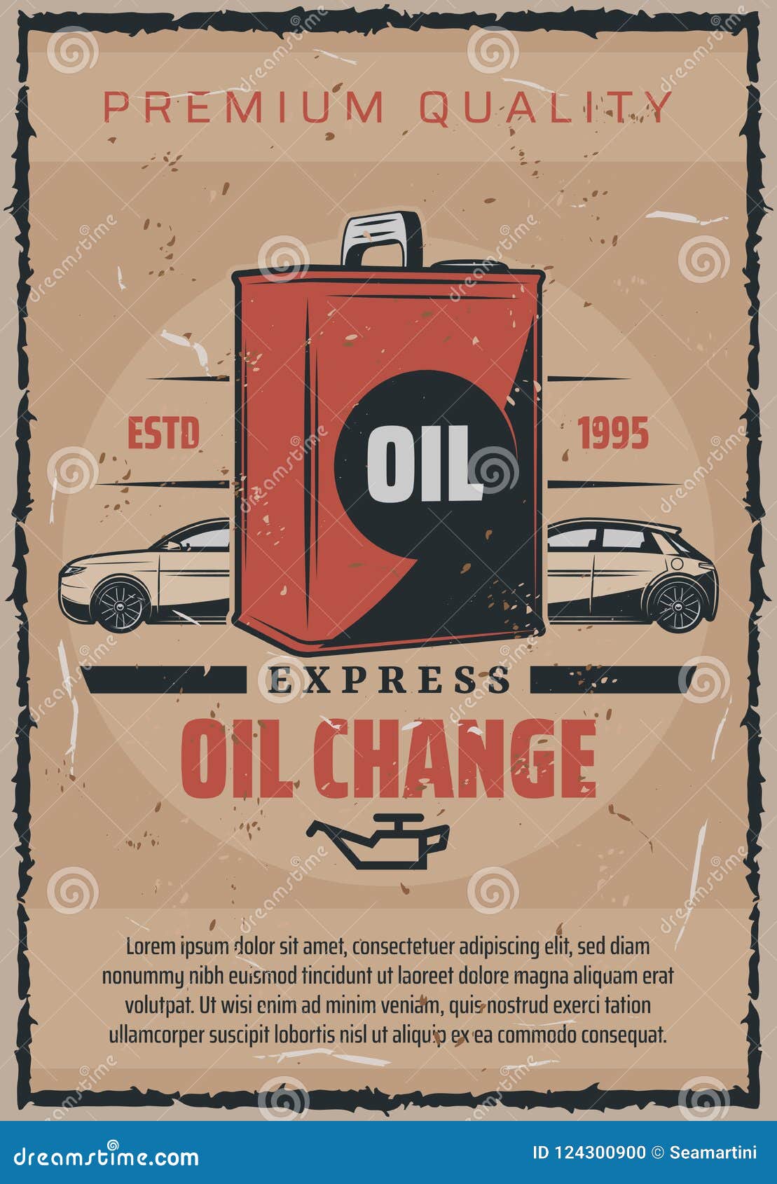 Car Engine Oils Change Express Auto Service Poster Stock Vector ...