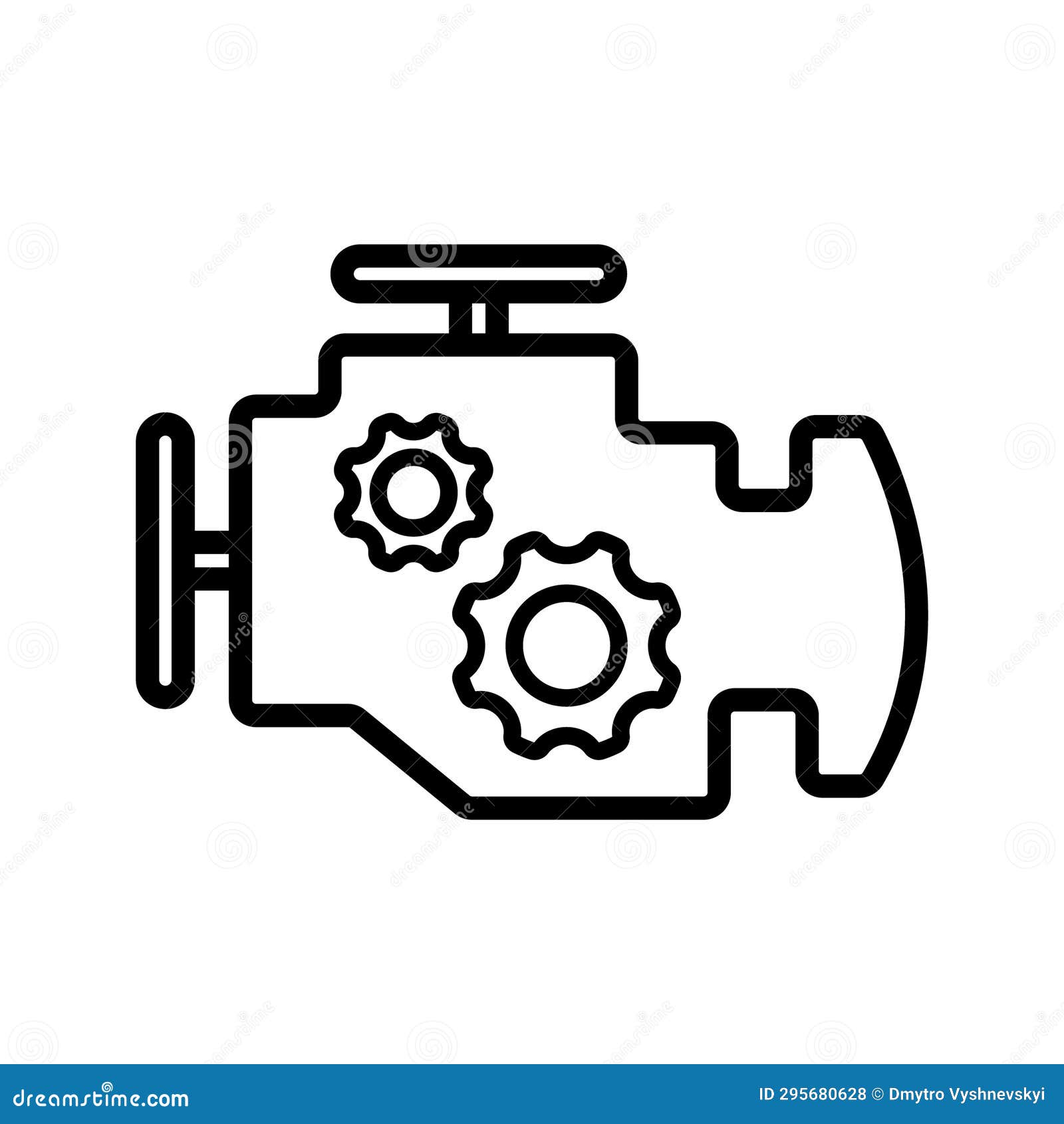 Car Engine Outline Vector Icon Stock Vector - Illustration of icon ...
