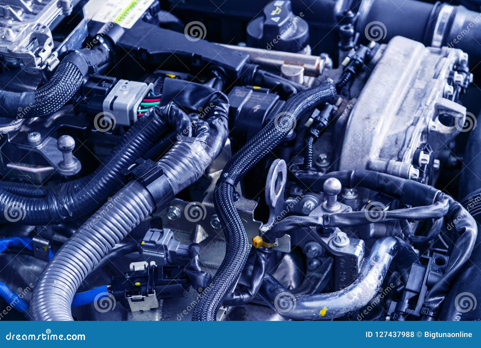 Car Engine. Car Engine Part. Close-up Image of an Internal Combustion ...