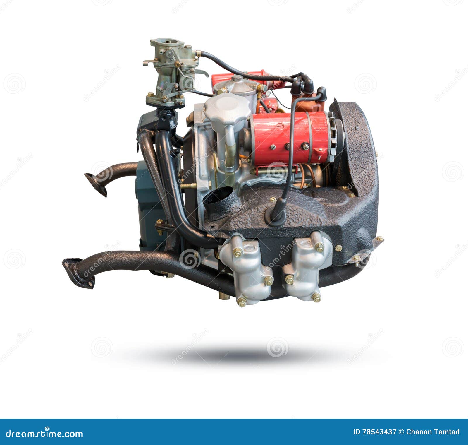 Car Engine Part Isolated on White Background. Stock Image - Image of ...