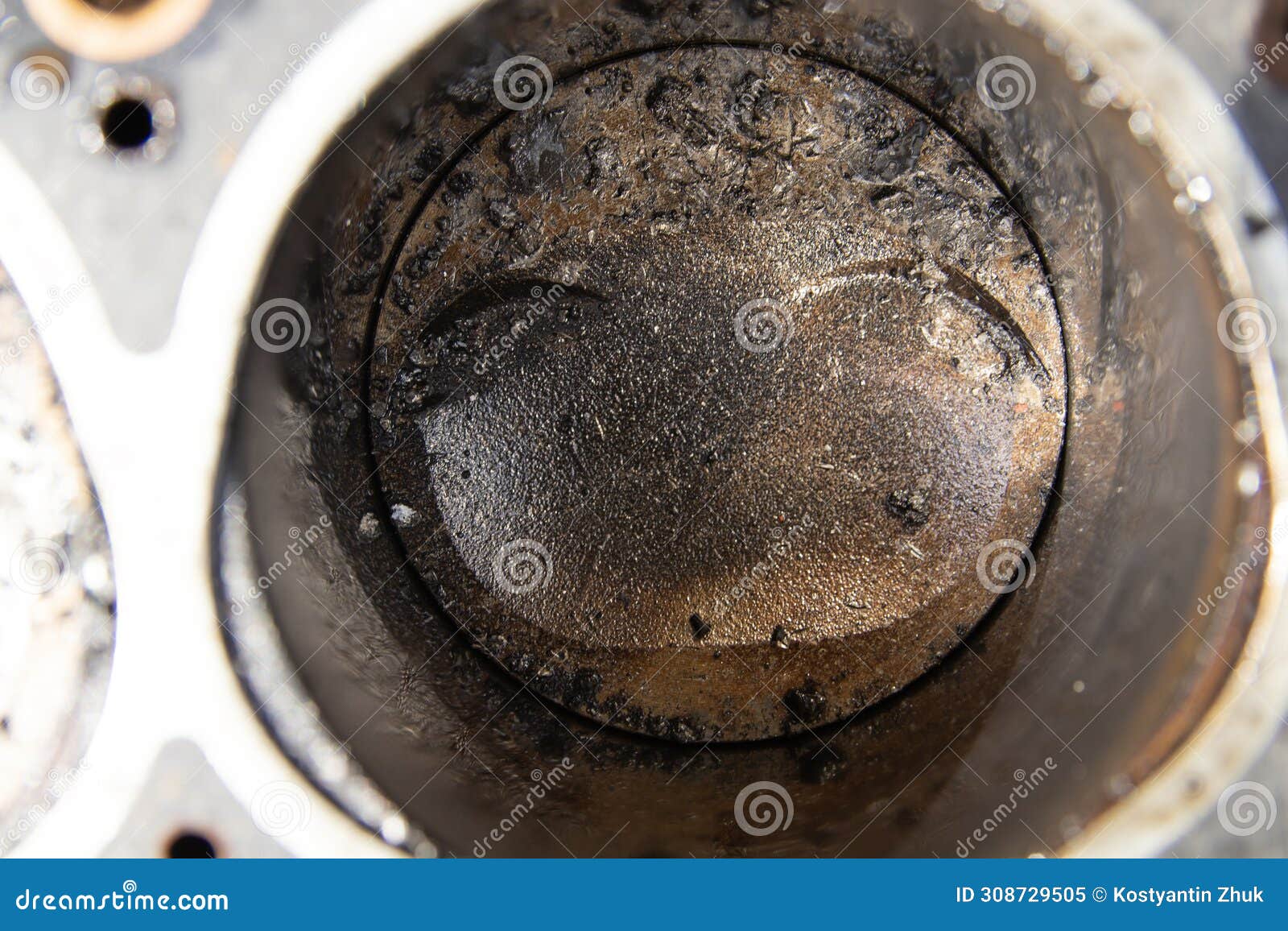 Car engine piston close-up stock image. Image of transport - 308729505