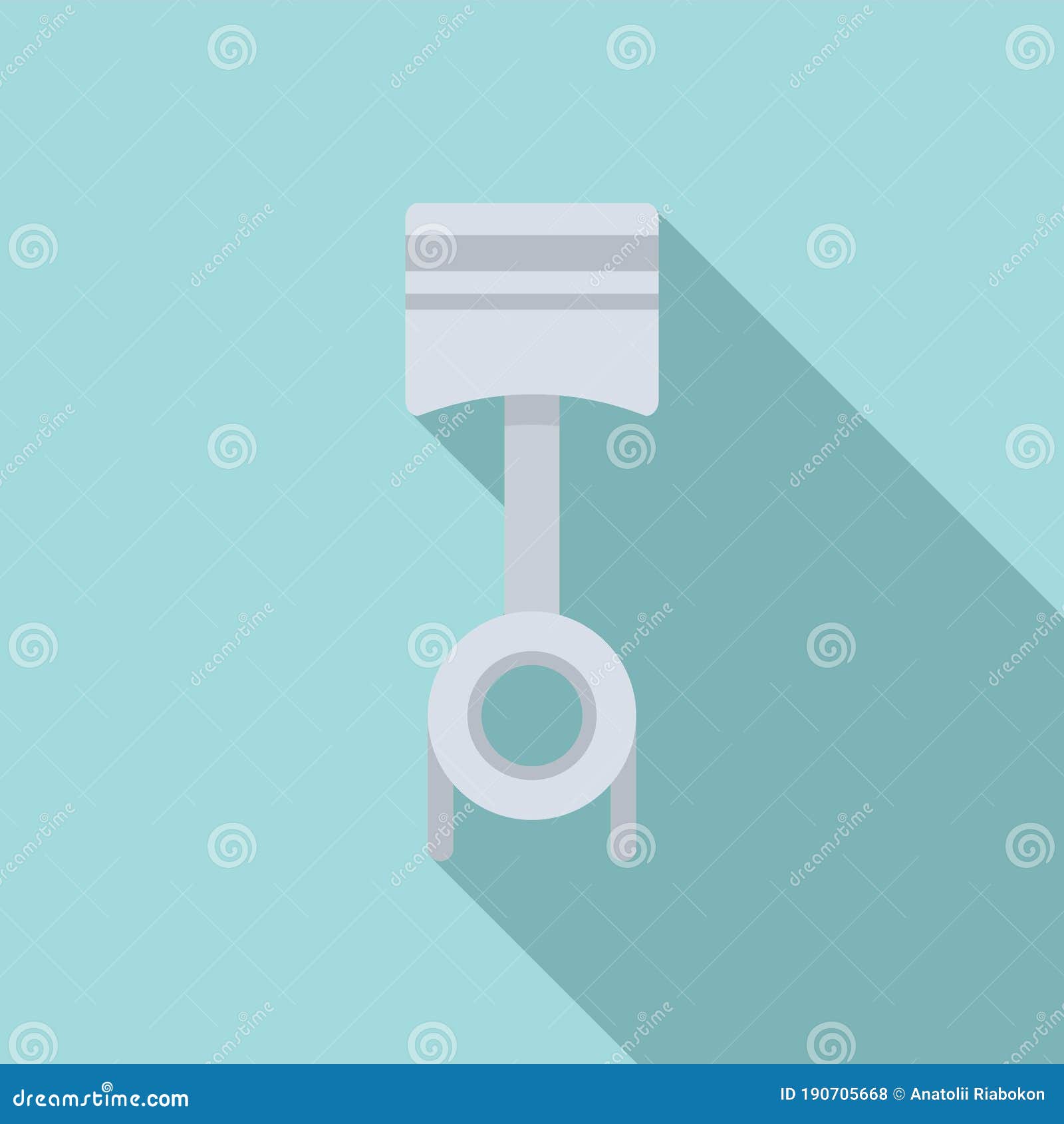 Car Engine Piston Icon, Flat Style Stock Vector - Illustration of ...