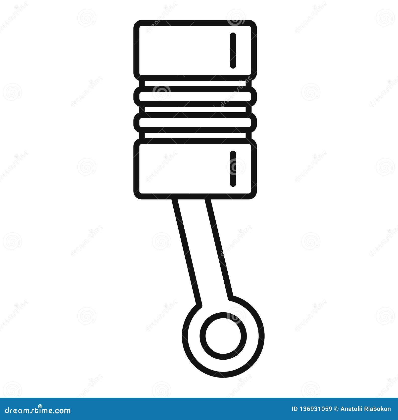 Car Engine Piston Icon, Outline Style Stock Vector - Illustration of ...