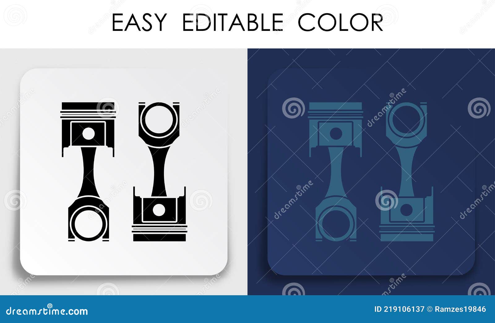 Car Engine Piston Icon on Paper Square Sticker with Shadow. Engine ...