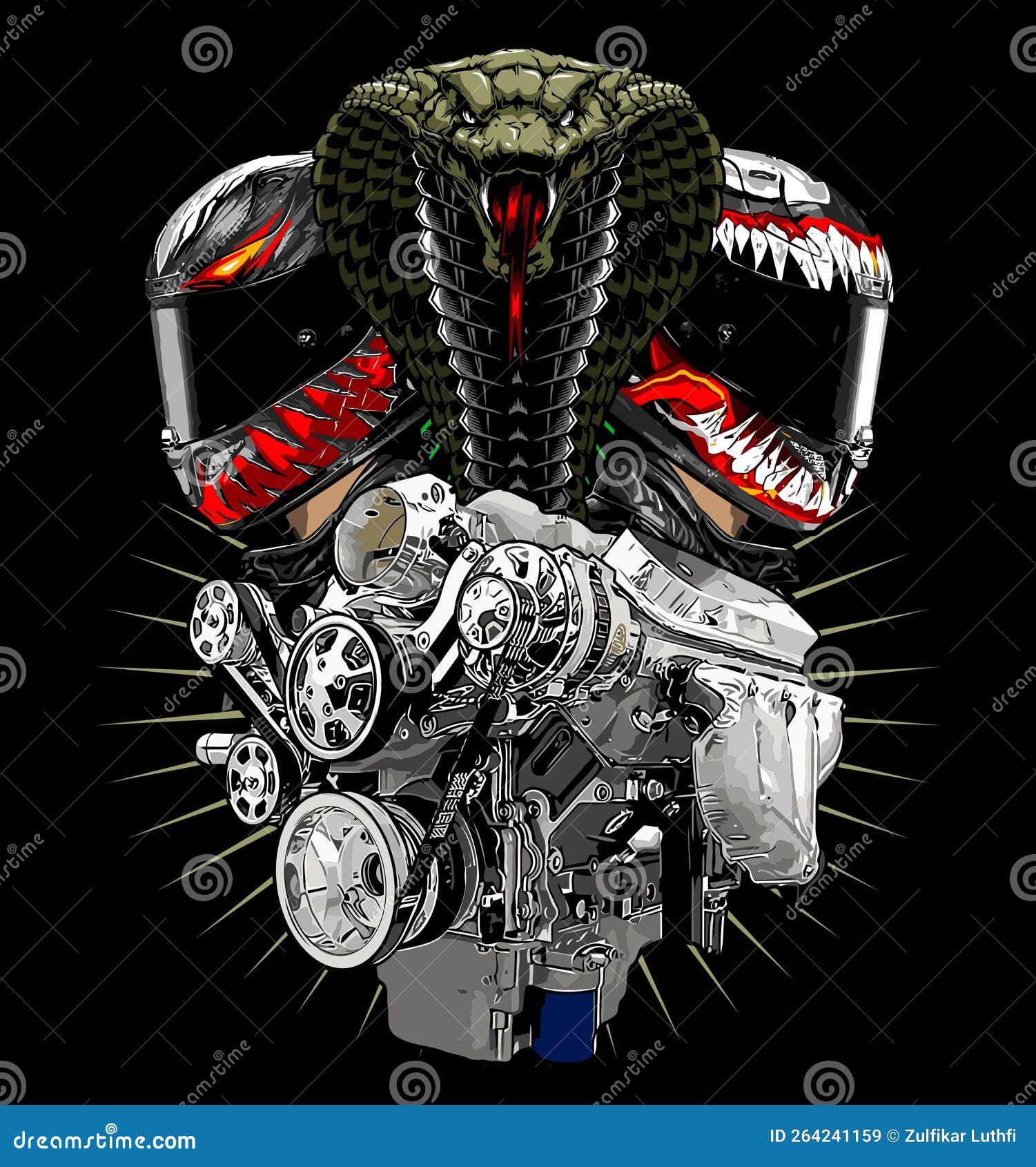 Car engine racing stock vector. Illustration of motor - 264241159