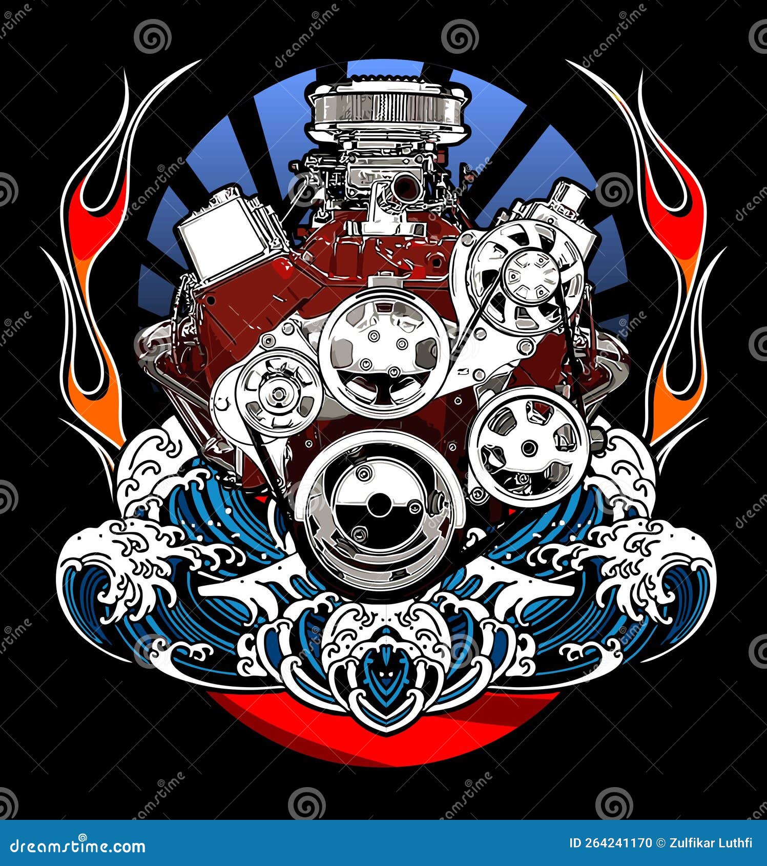 Car engine racing stock vector. Illustration of circle - 264241170