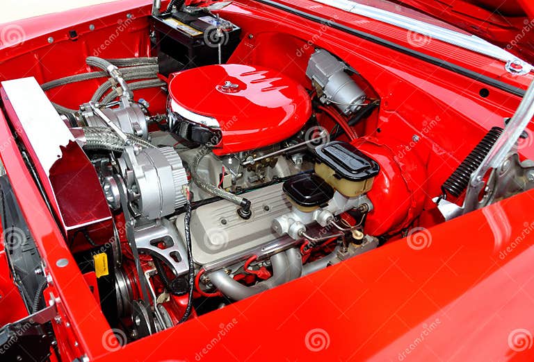 Car engine in red car stock photo. Image of motor, engine - 21214300