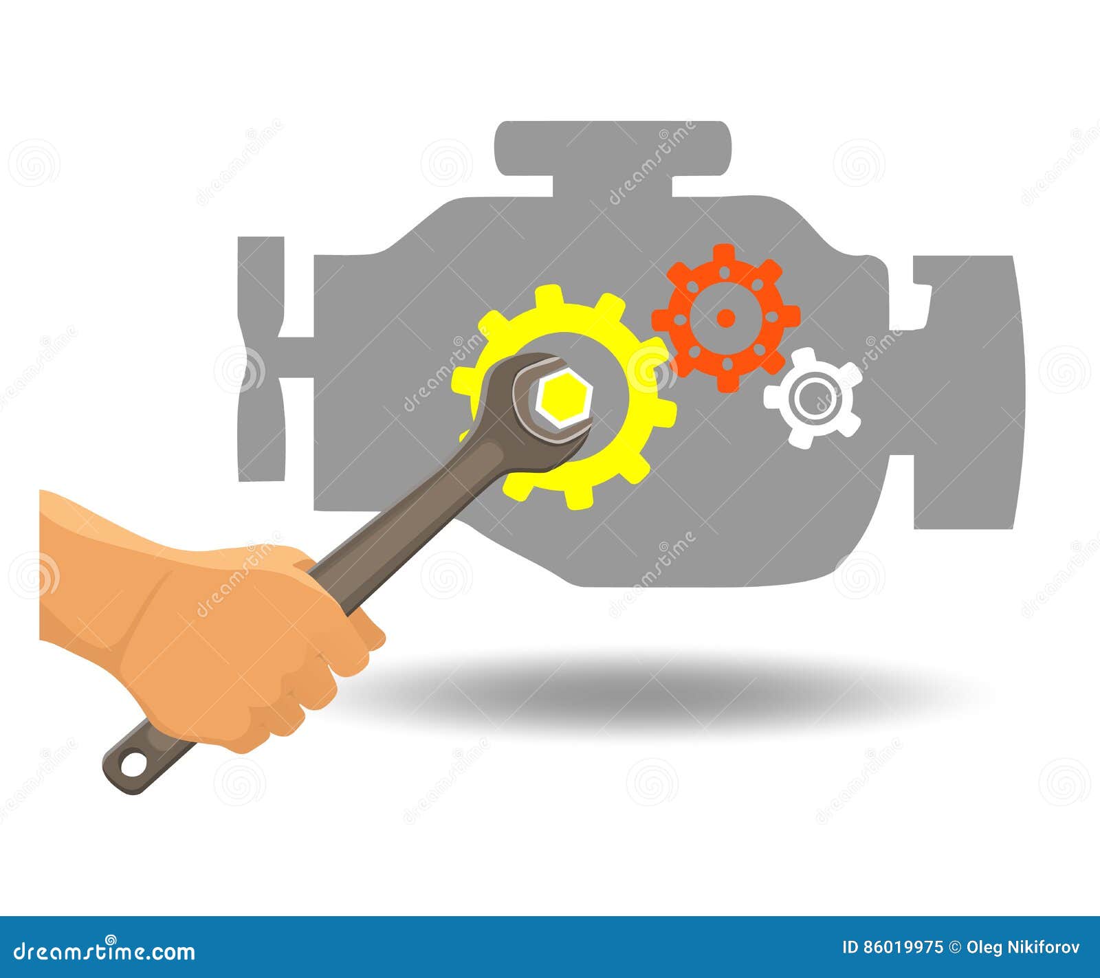 Car engine repair. stock vector. Illustration of vehicle - 86019975