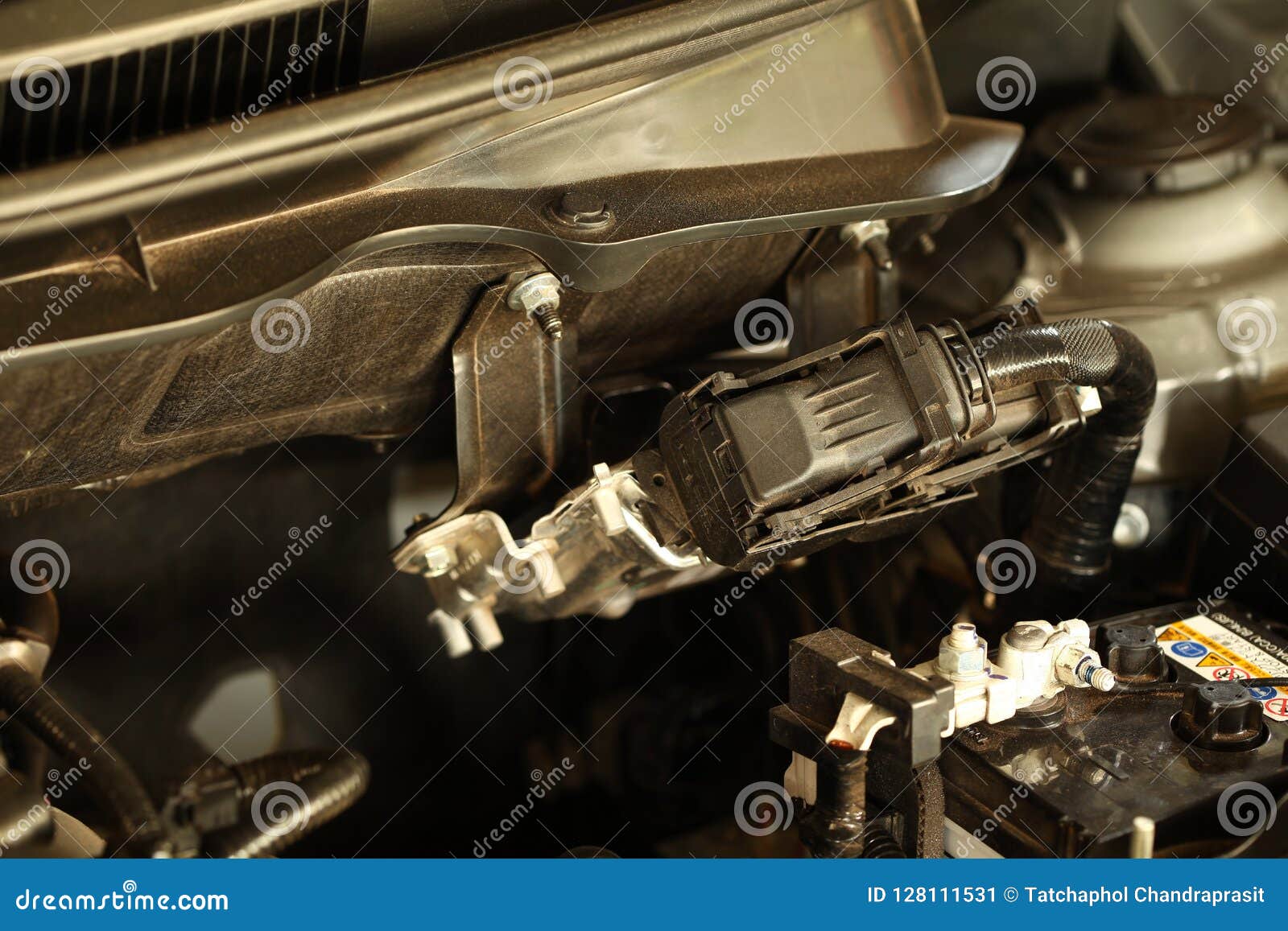 Car engine room scene. stock image. Image of gasoline - 128111531
