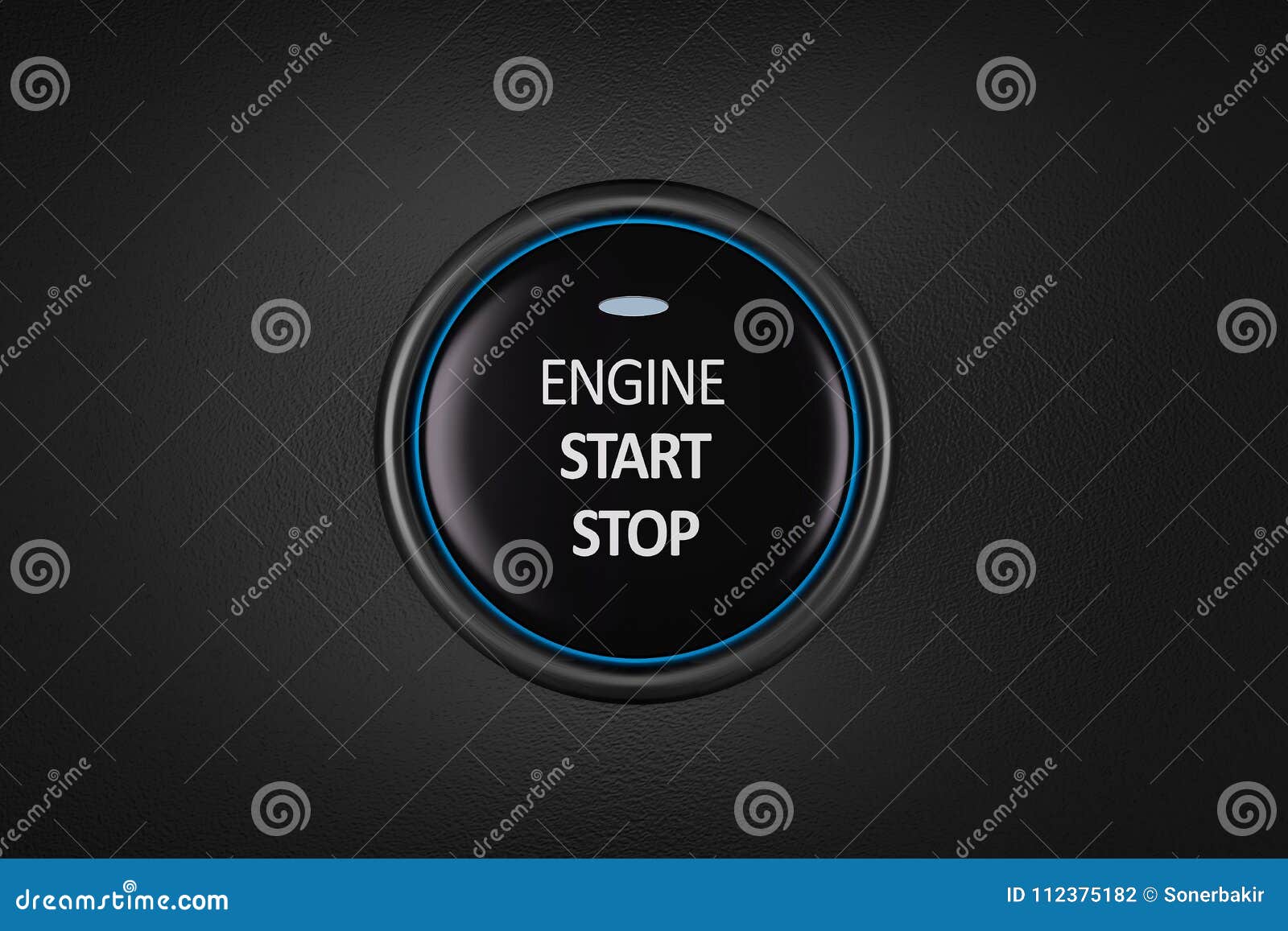 Car Engine Start and Stop Button.3d Rendering Stock Illustration ...