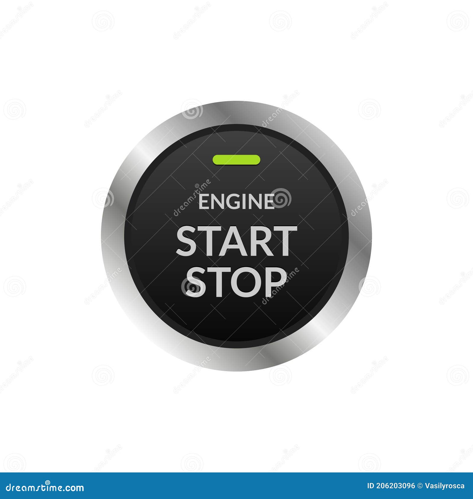 Car Engine Start Stop Button Ignition. Push Circle Button Engine Stop ...